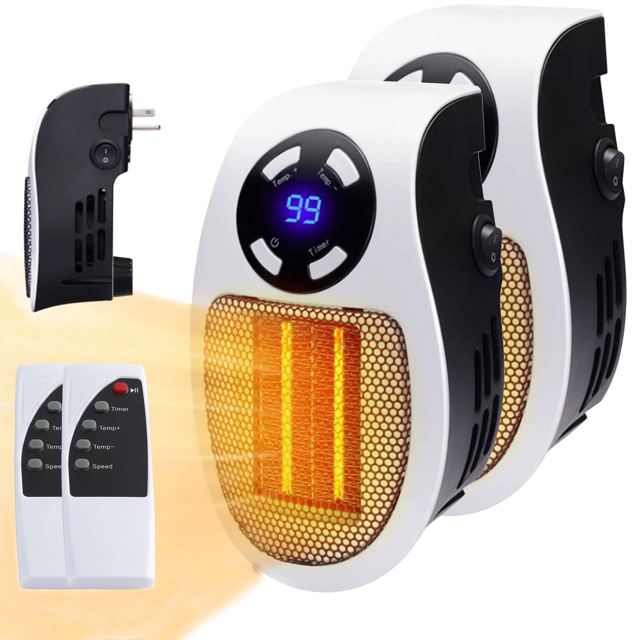 Lot de 2 radiateurs soufflants électriques Smart Space, radiateur ...