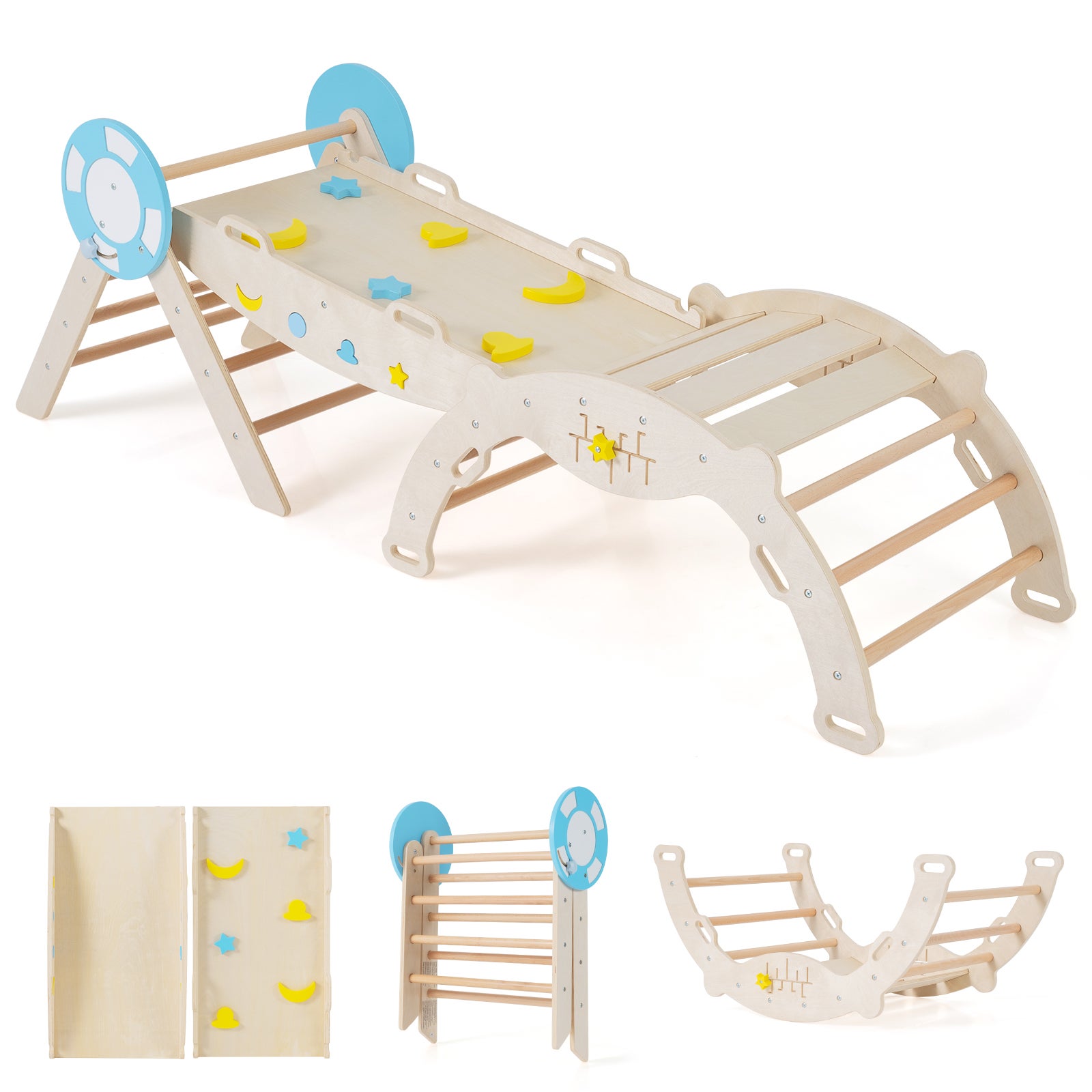 Conjunto Triangular 7 en 1, Juguetes de Escalada para Bebés con Rampa ...