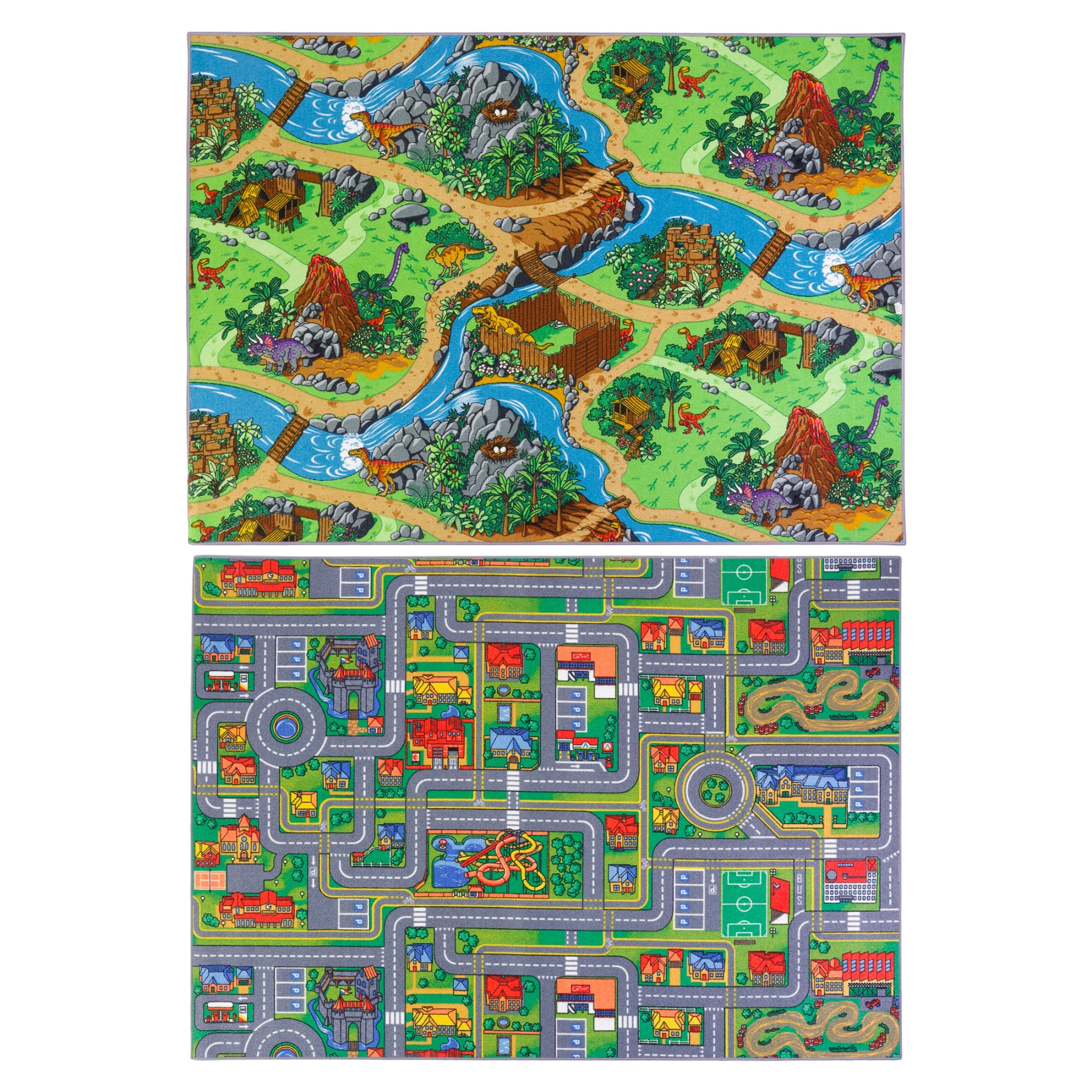 Tapis de route et dinosaures réversibles Carreteras y Dinosaurios ...