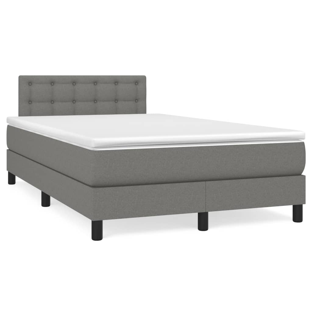 Lit Double | Lit Adulte | Lit à sommier tapissier avec matelas Gris ...