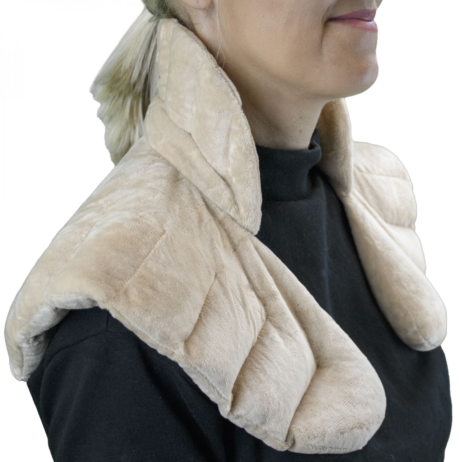 Coussin chauffant, tour de cou pour épaules et nuque - Beige - Vivezen ...