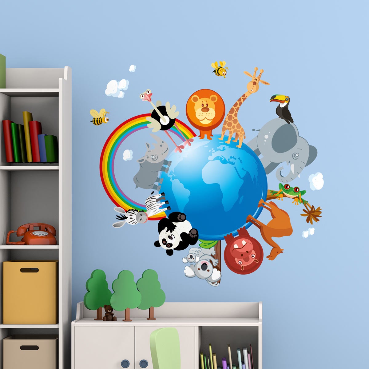 Vinilos animales alrededor del mundo - adhesivo de pared ...