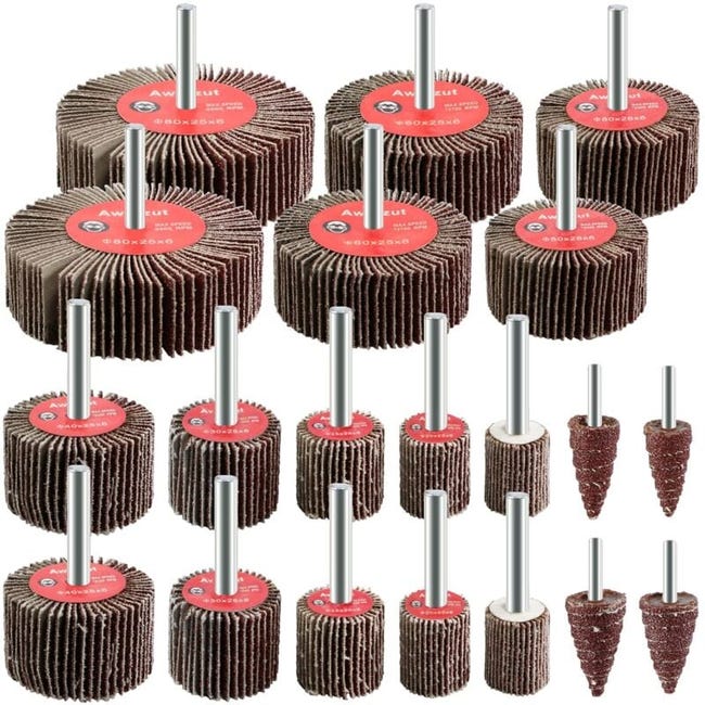 Roue Abrasive 20 pièces Grain 80 Disque a lamelle pour Brosse Poncage ...