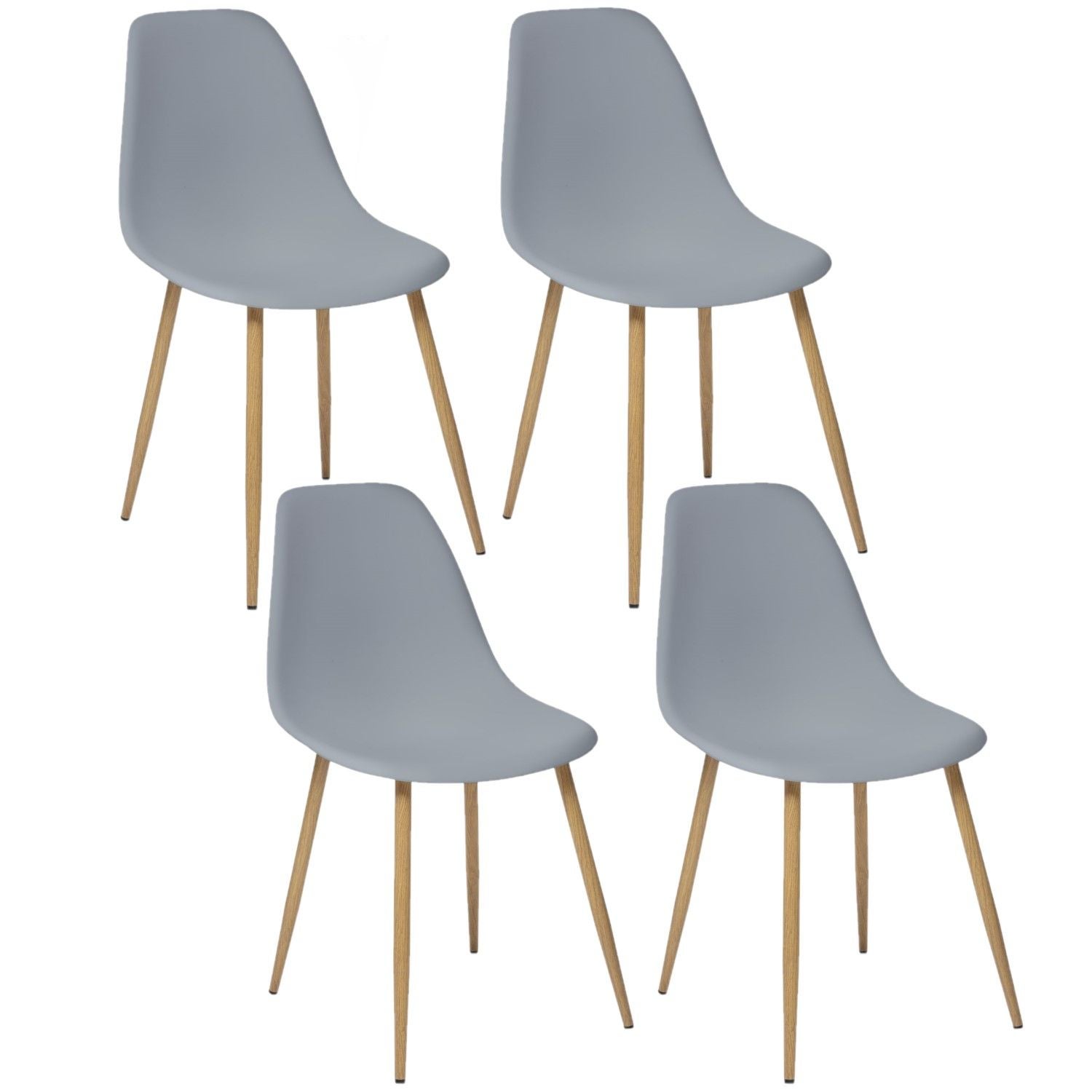 Lot de 4 Chaises design scandinave Taho - Gris | Leroy Merlin