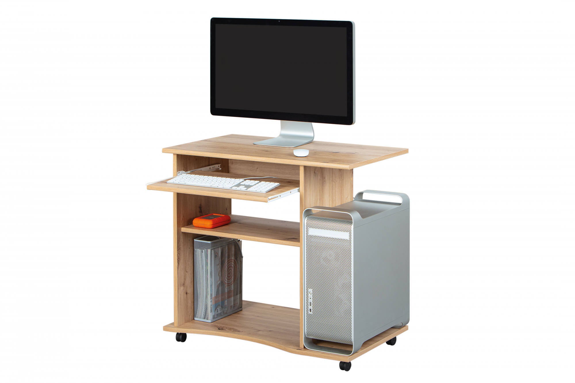 Mini bureau, couleur chêne, avec roulettes, 80x50x75 cm | Leroy Merlin