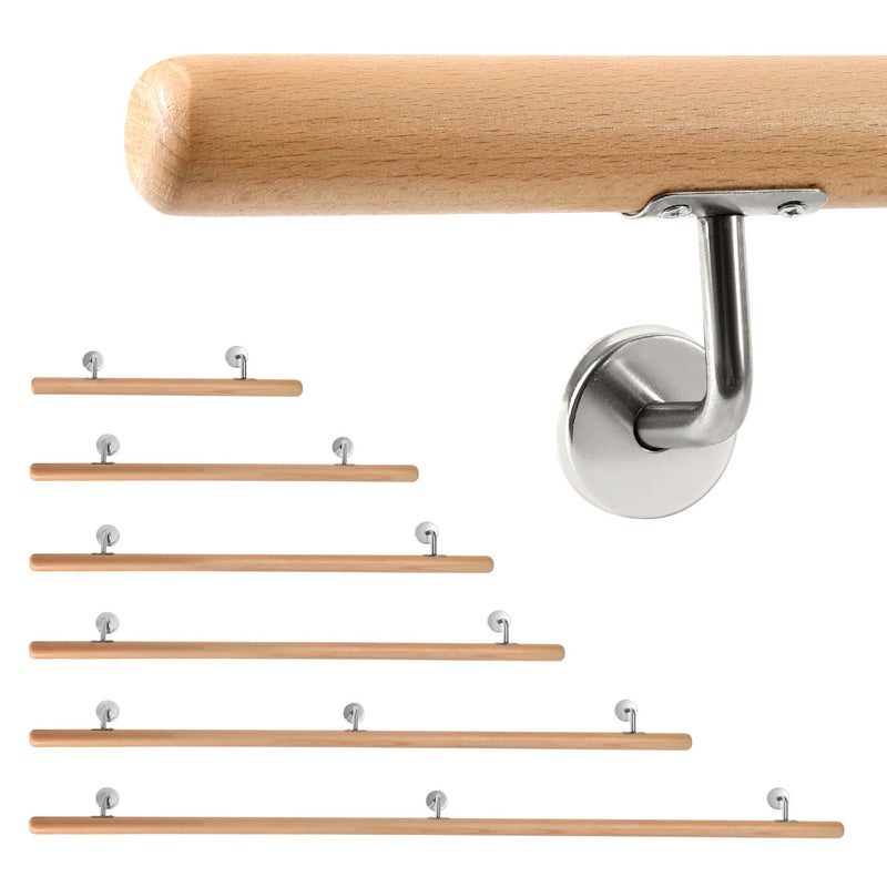 Main courante hêtre 50cm main courante ronde bois jusqu'à 2 mètres avec ...