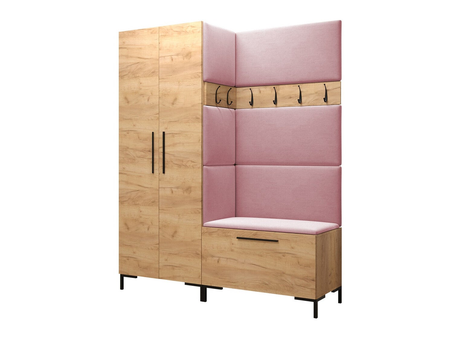 Conjunto de recibidor Hartford F100, 196x158x44cm, Craft roble, Tapiz ...