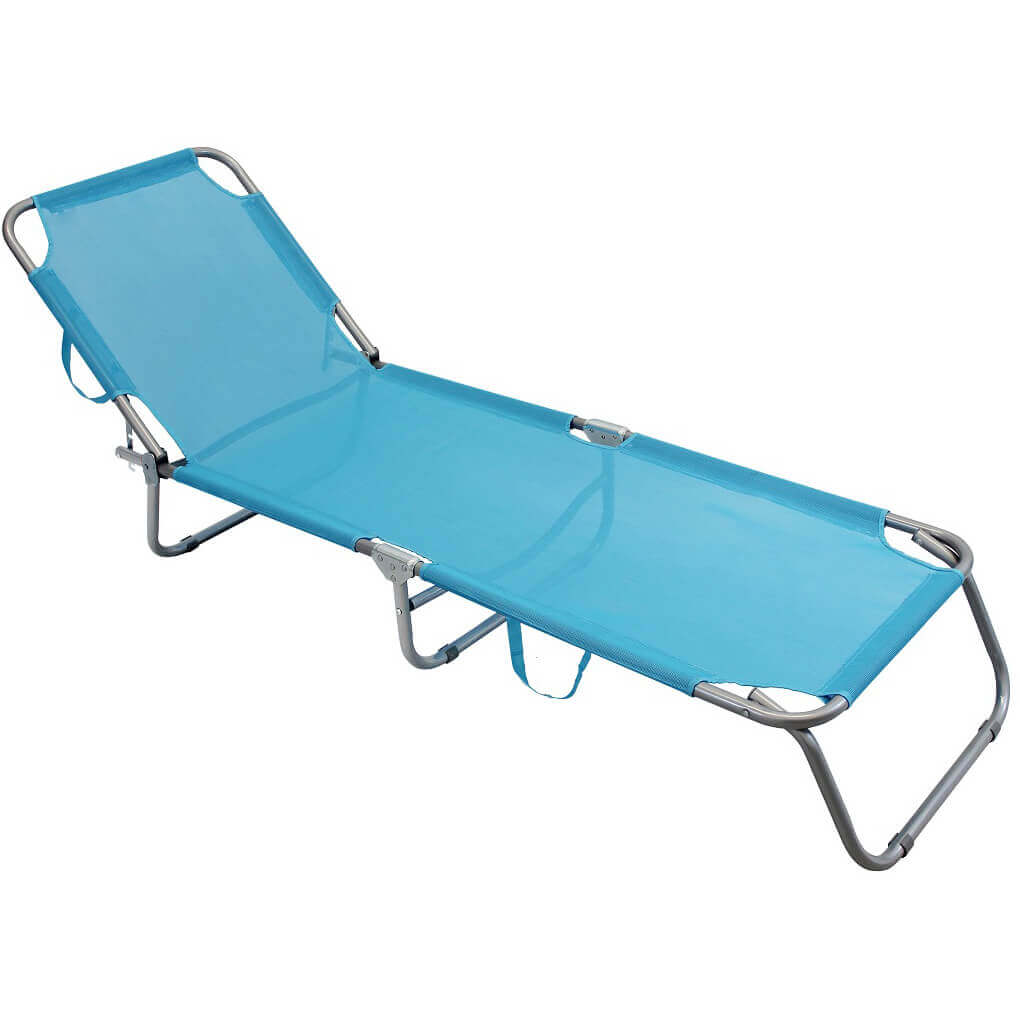 Lit de plage pliable en aluminium bleu Isabel | Leroy Merlin