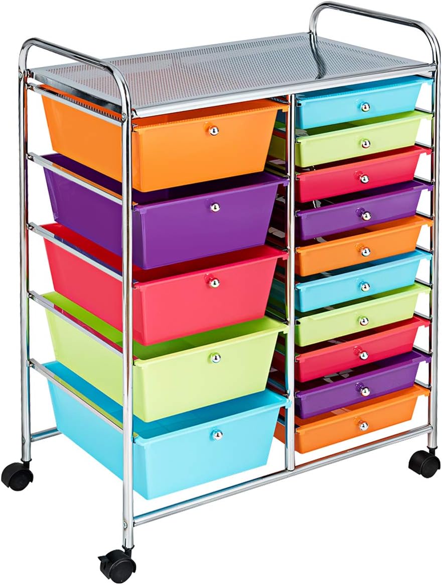 Tour de Rangement Chariot de Rangement à roulettes 62,5 x 37 x 87 CM ...