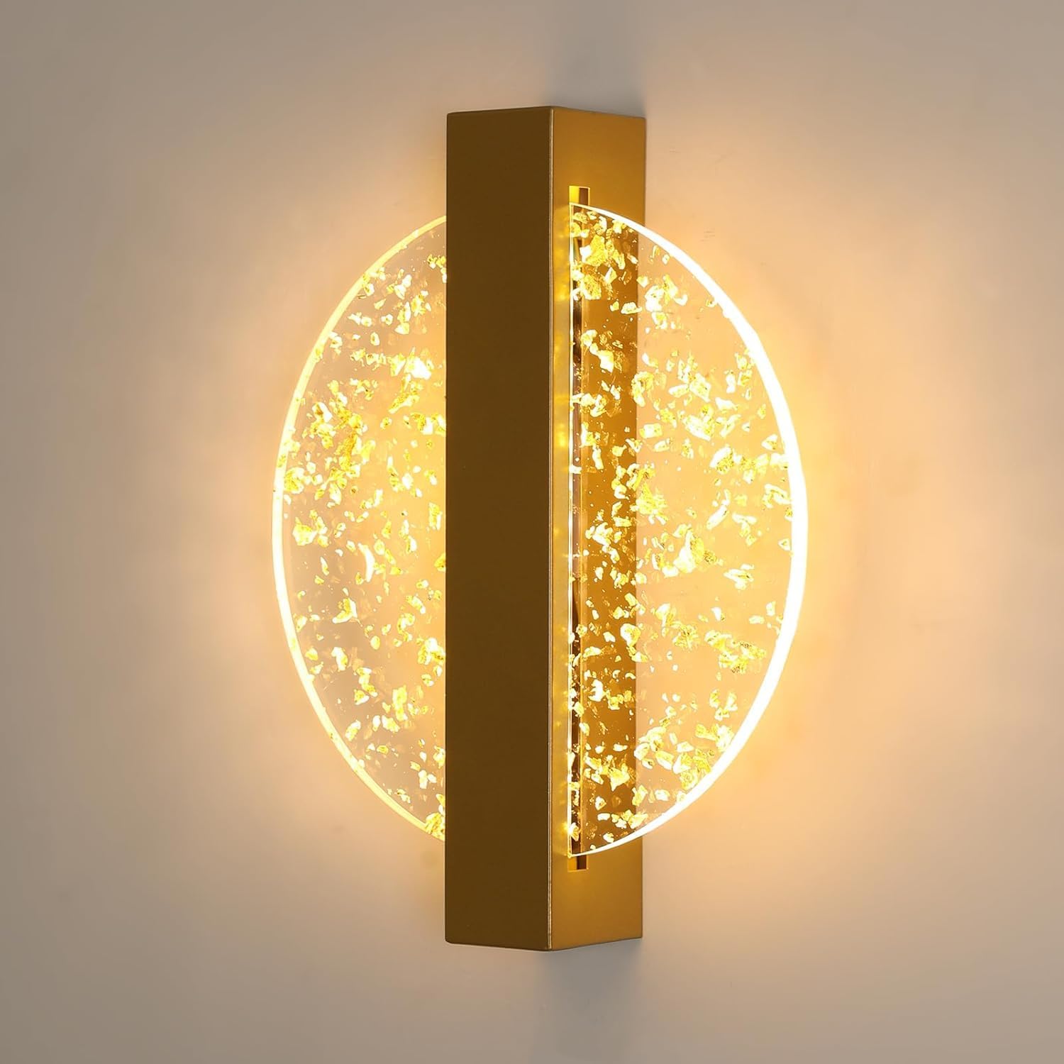 COMELY Applique da Parete LED 12W 1450lm in Acrilico Dorato, Lampada da ...