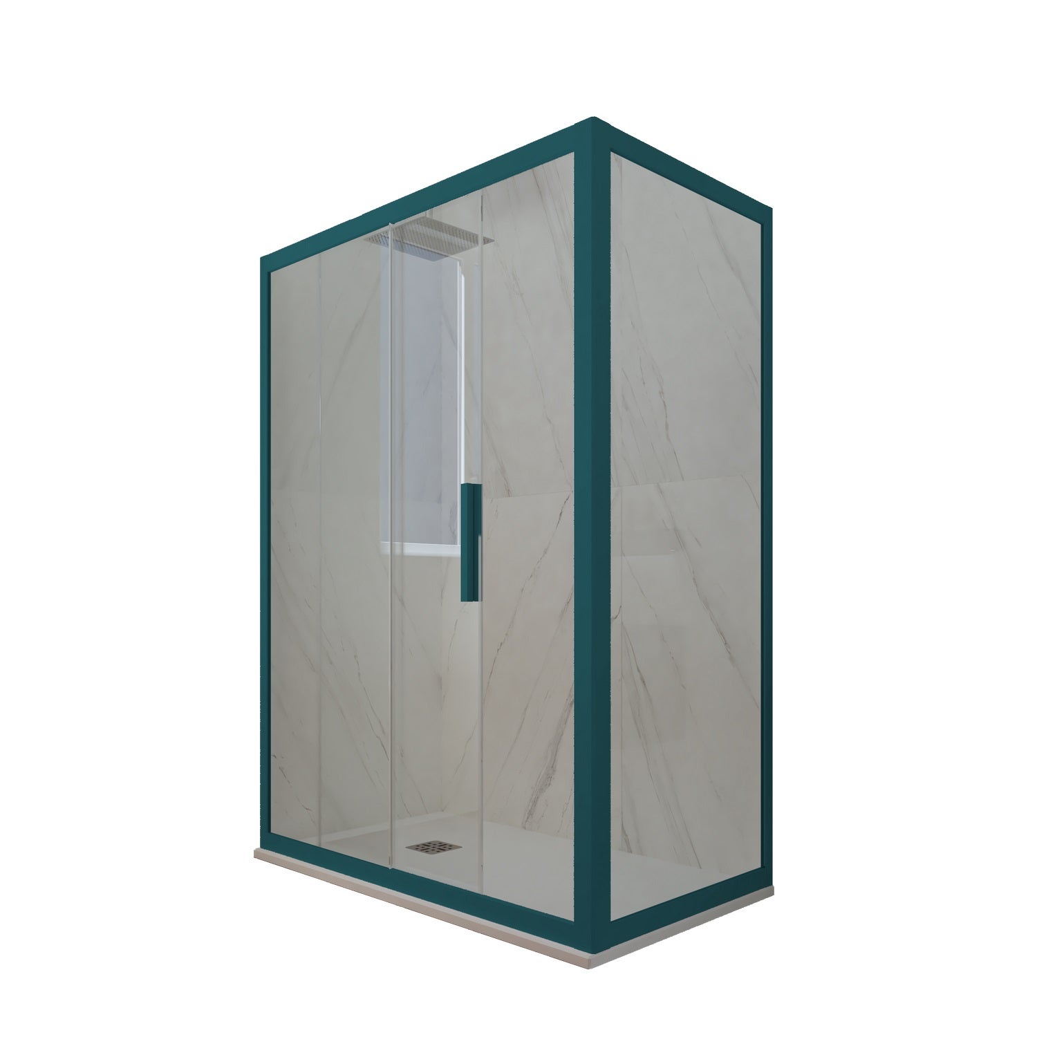 Cabine parois de douche angulaire coulissante 75x130 cm H 200 en PVC ...