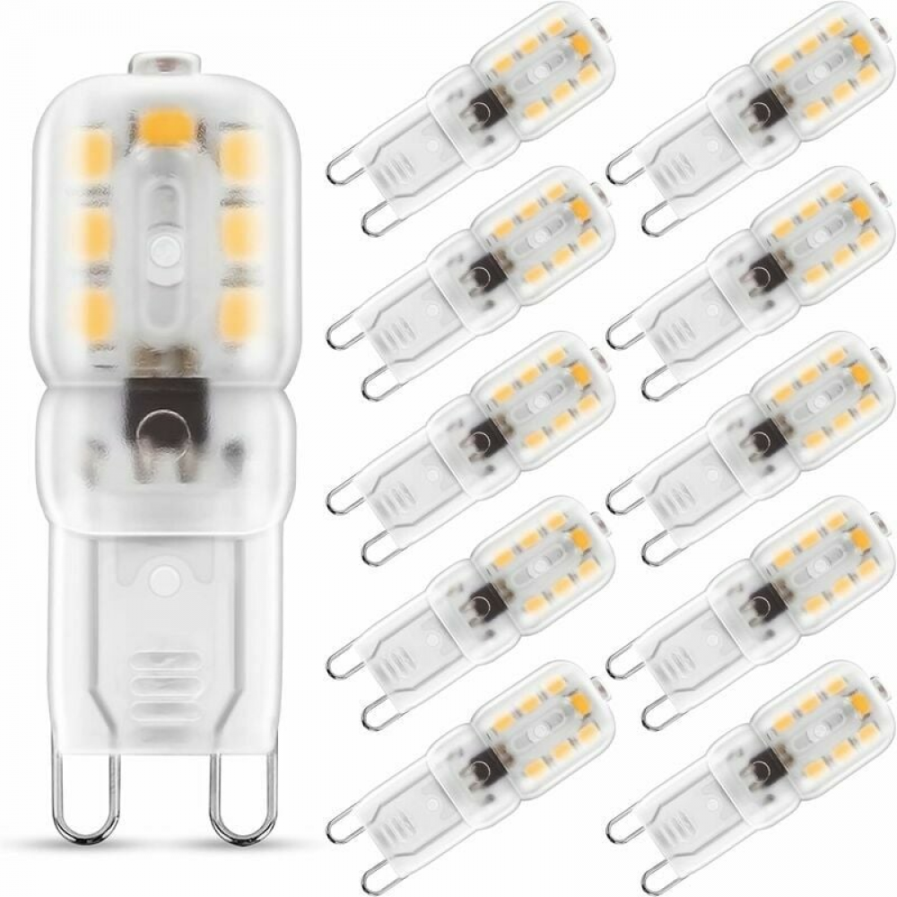 Bombilla LED G9 de 3 W, luz blanca cálida de 3000 K, 230 V CA, 220 lm ...
