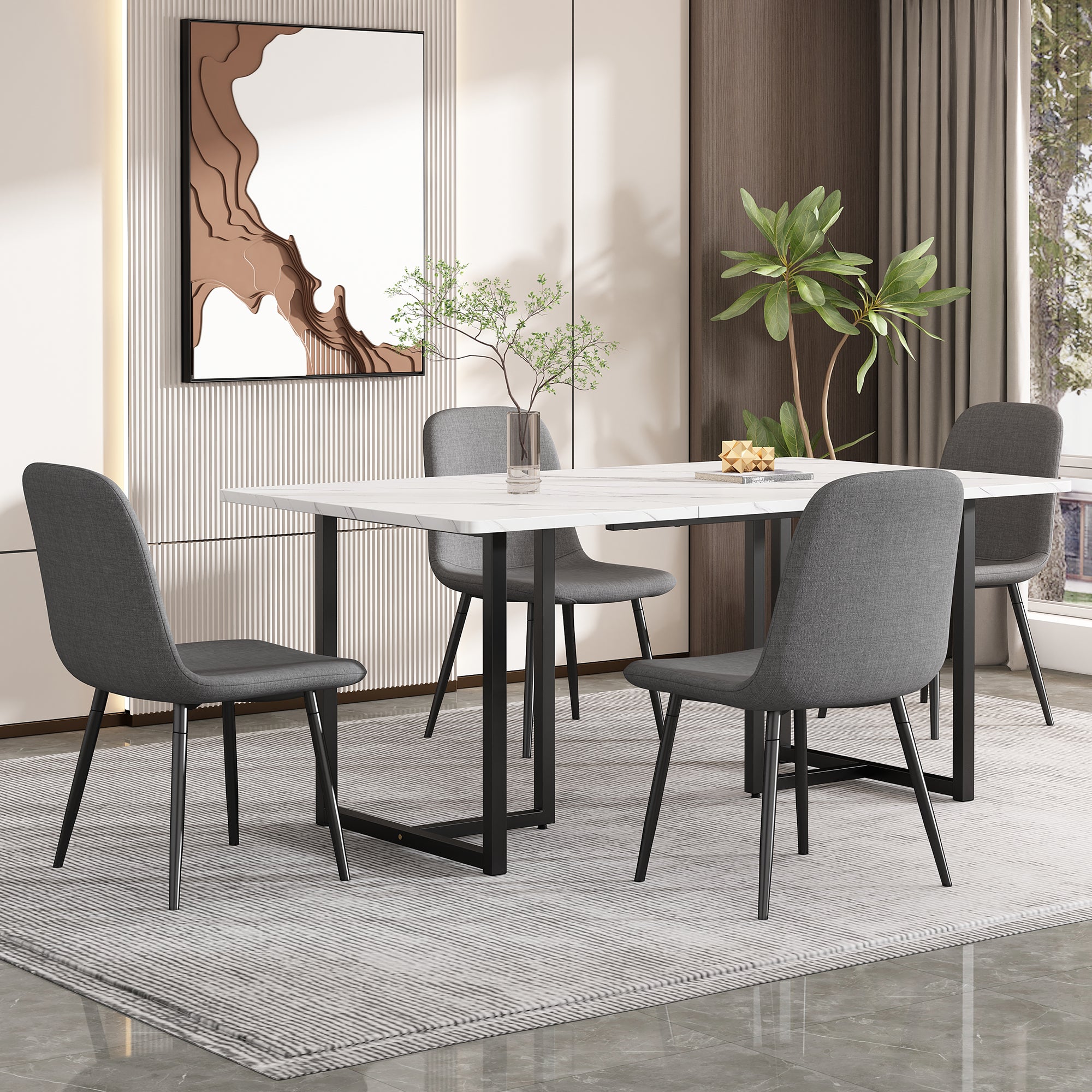 Ensemble table de salle à manger (5 pièces), table de salle à manger et ...