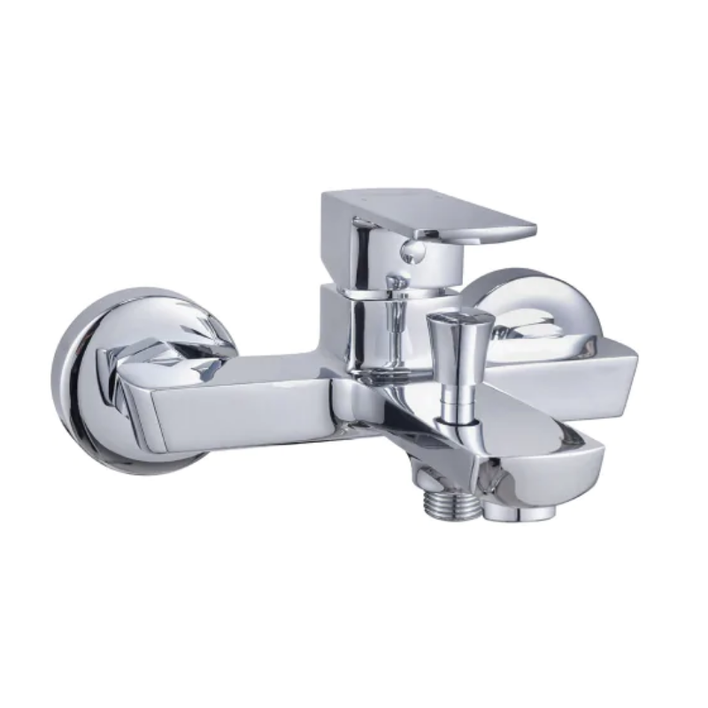 DOUR Mitigeur bain-douche pose murale chromé design cubique - THERMADOR ...