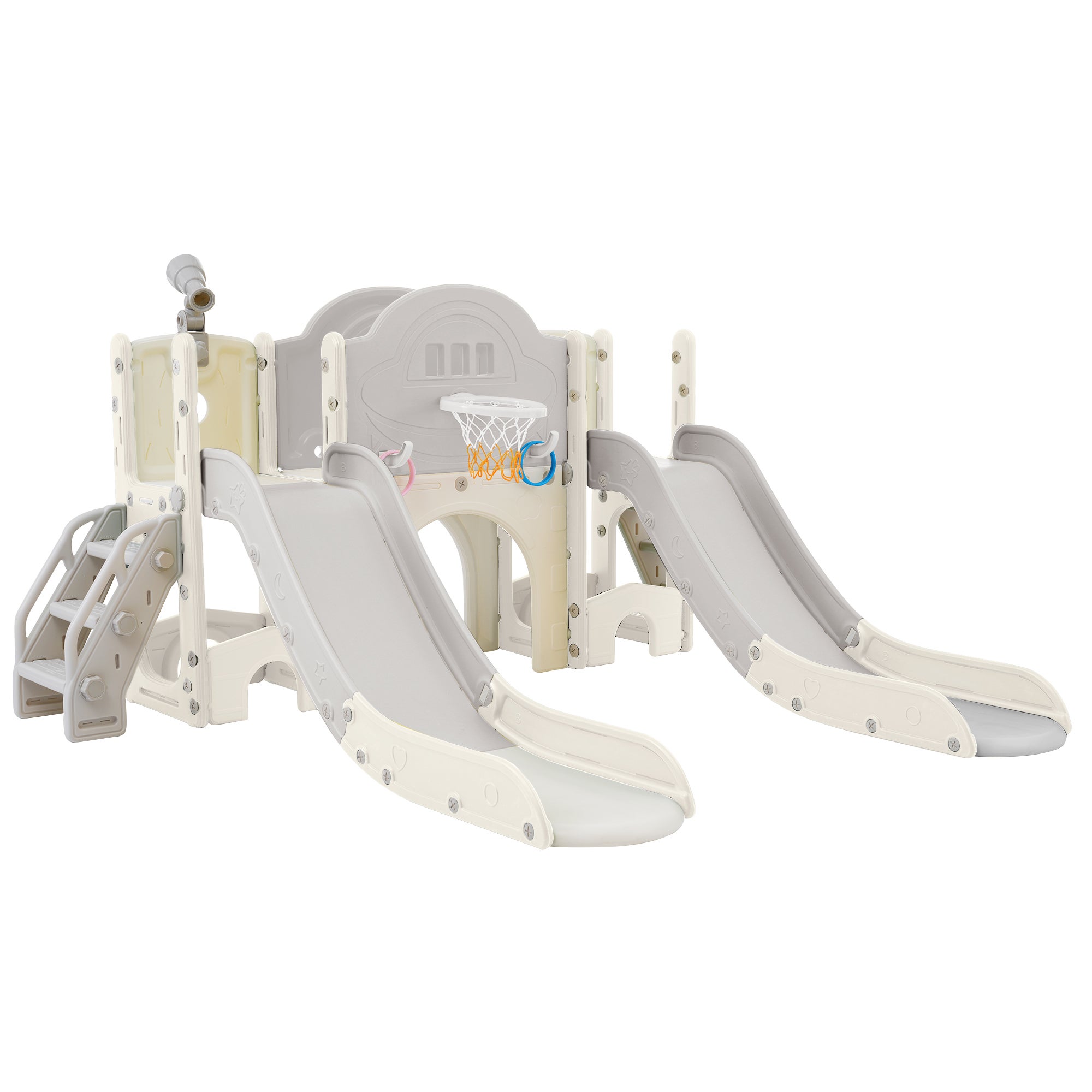 Toboggan 8 en 1 multifonction pour enfants | 2 toboggans + panier ...