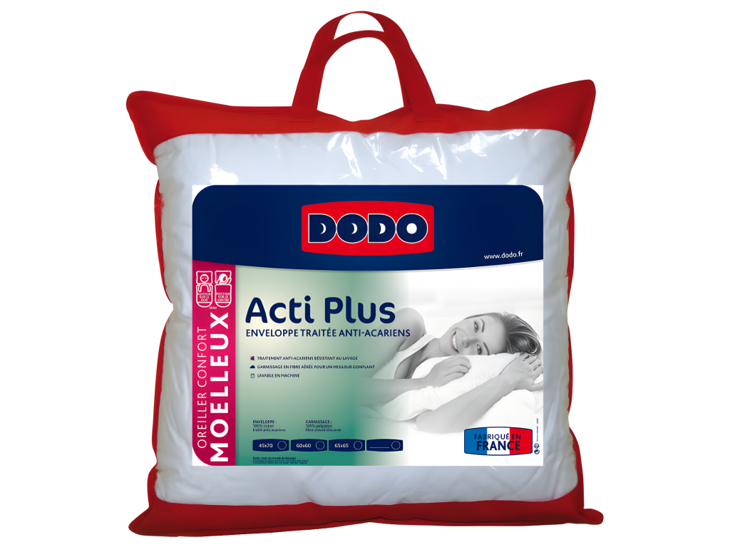 Oreiller DODO anti allergies - 65x65 cm - ACTI PLUS II | Leroy Merlin