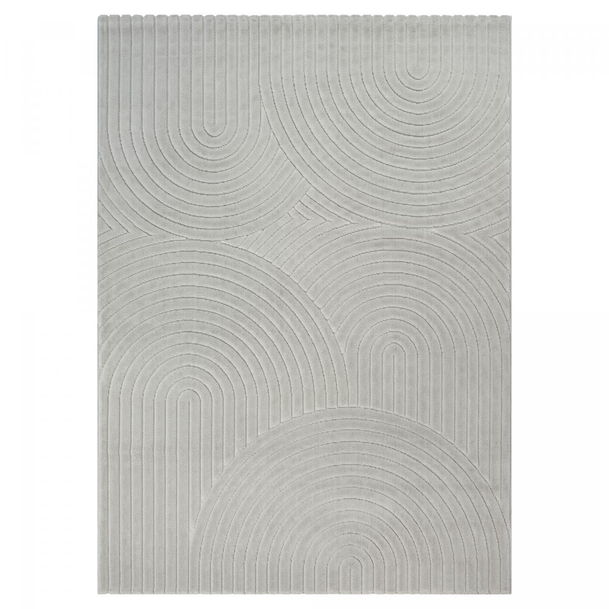 Tapis intérieur extérieur 200x280 en relief ARC6EL Gris ton sur ton ...