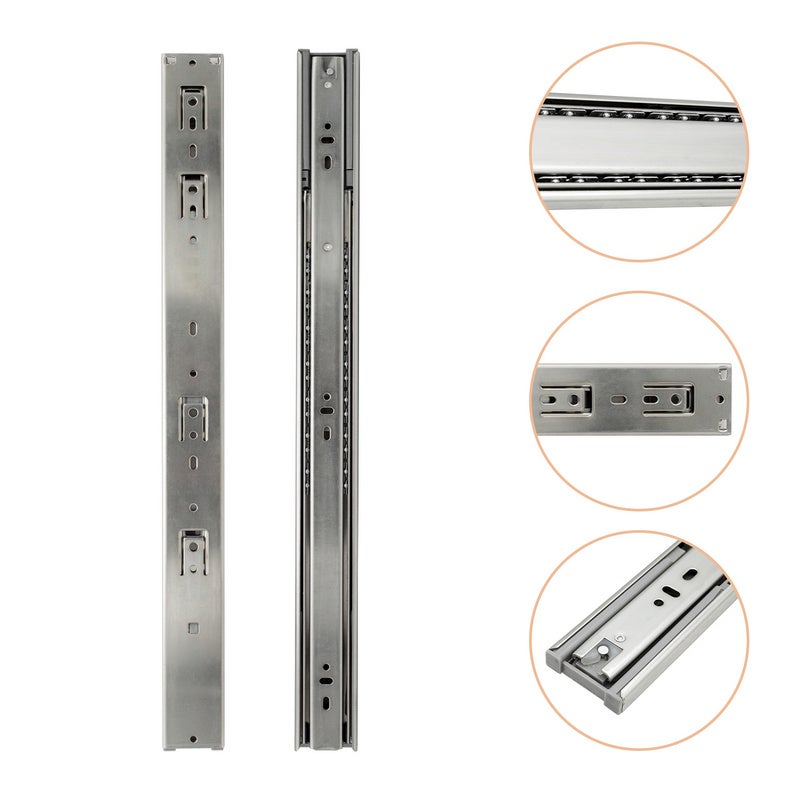 Guide per cassetti ad estrazione totale 45 mm con chiusura automatica ...