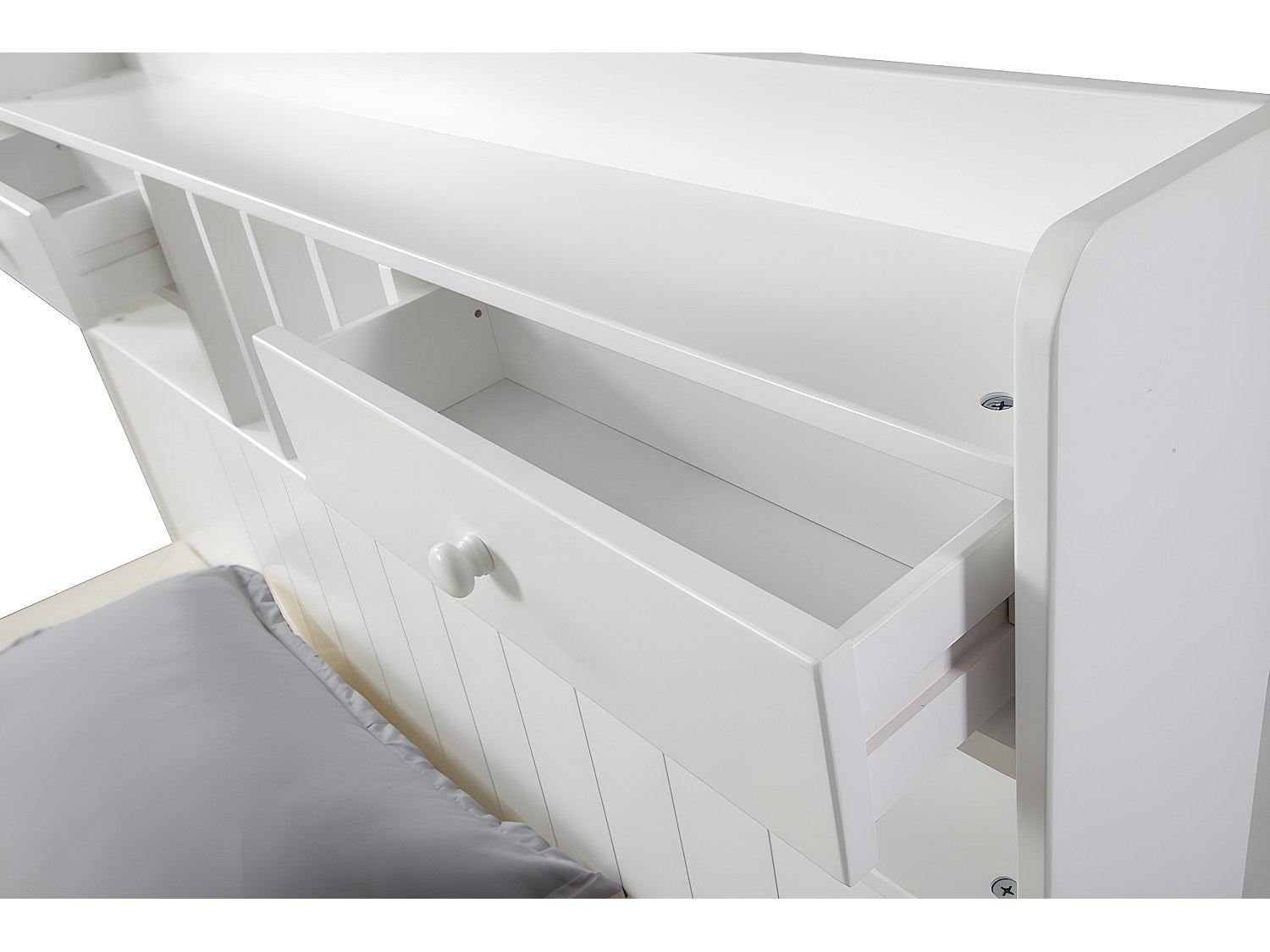 Lit avec rangements 140 x 190 cm - Blanc - MEDERICK | Leroy Merlin