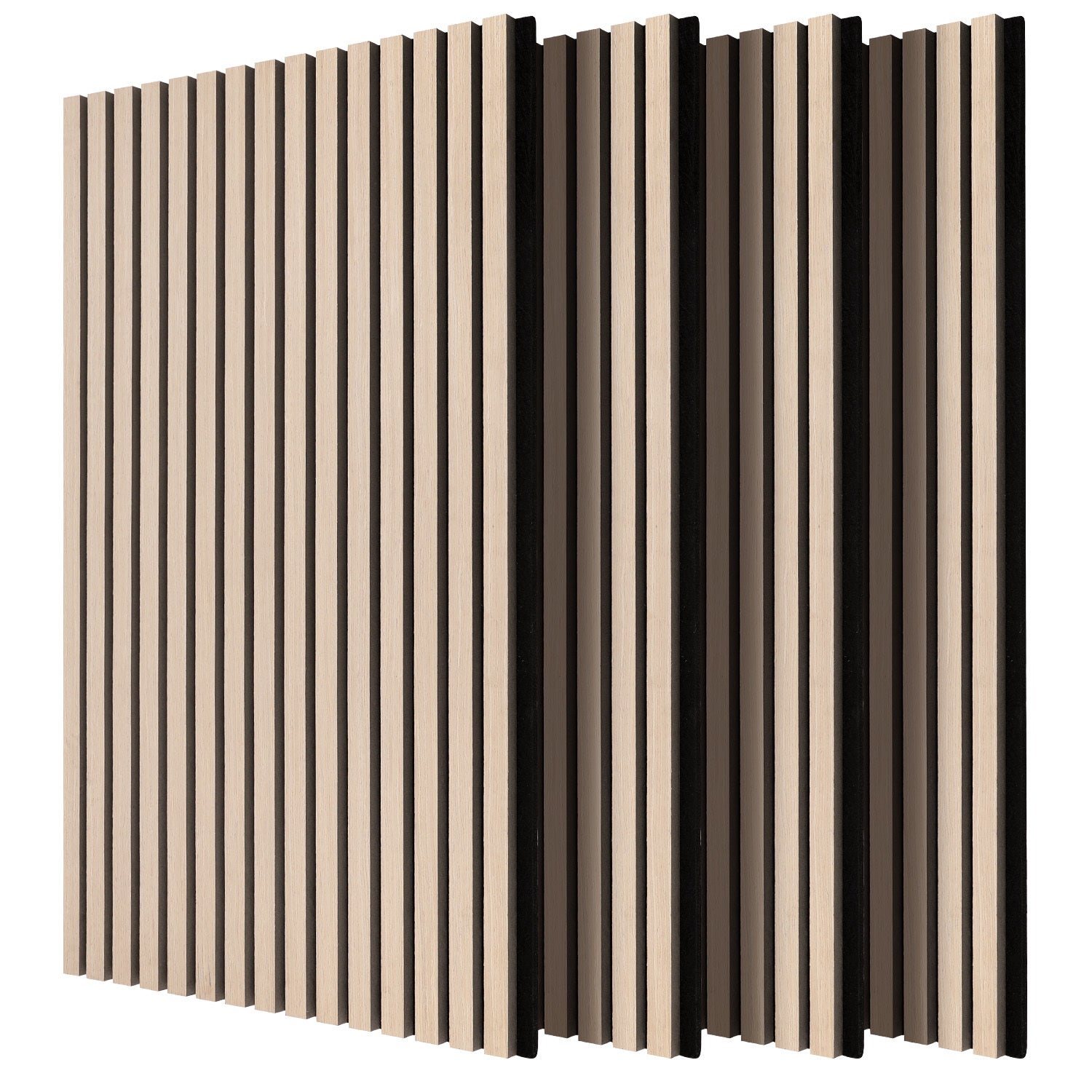 Lote de 4 paneles acústicos autoadhesivos para pared listones MDF ...