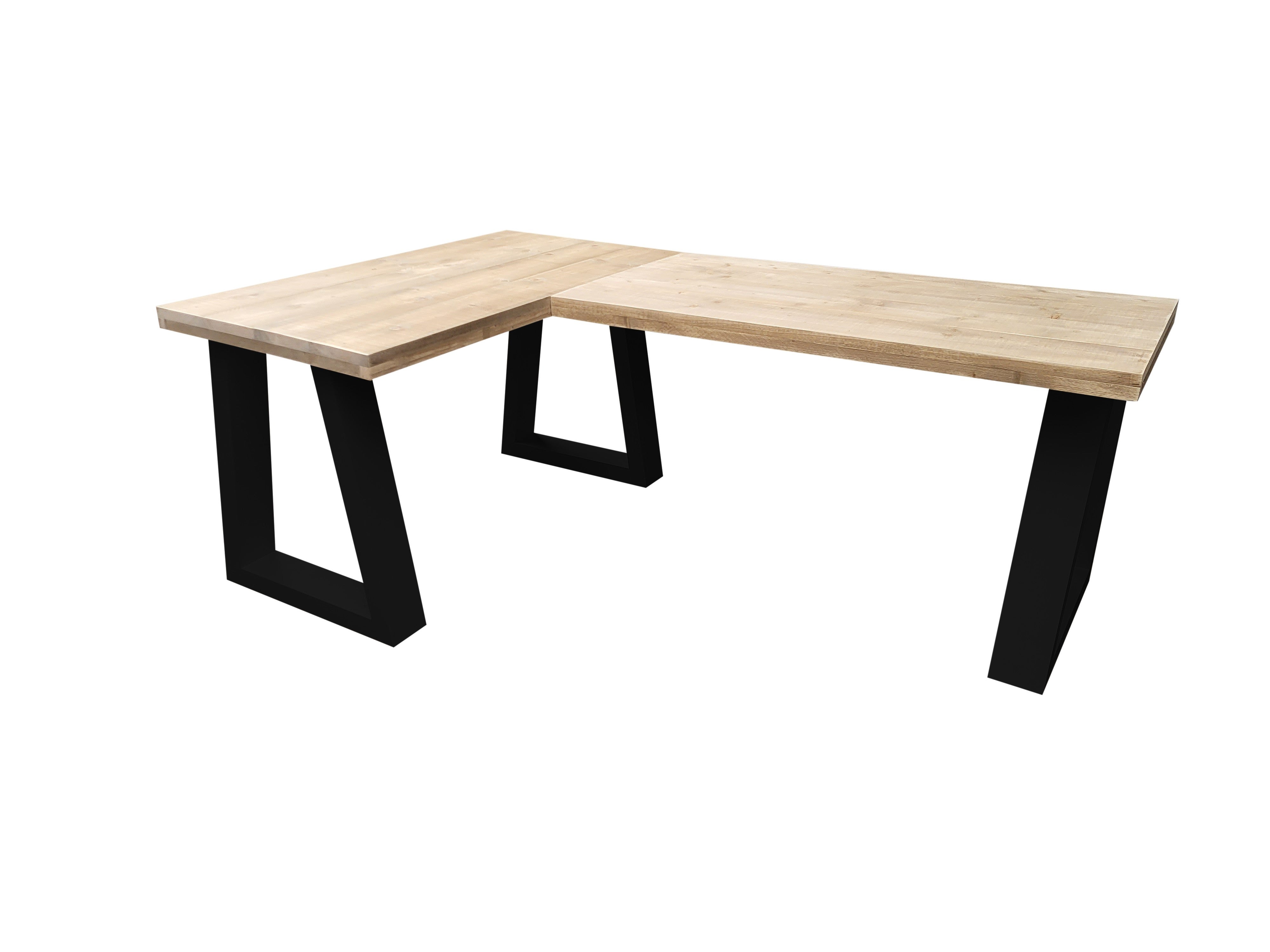 Wood4you - Bureau d'angle - Vancouver Bois d'échafaudage - 200/160 Noir ...