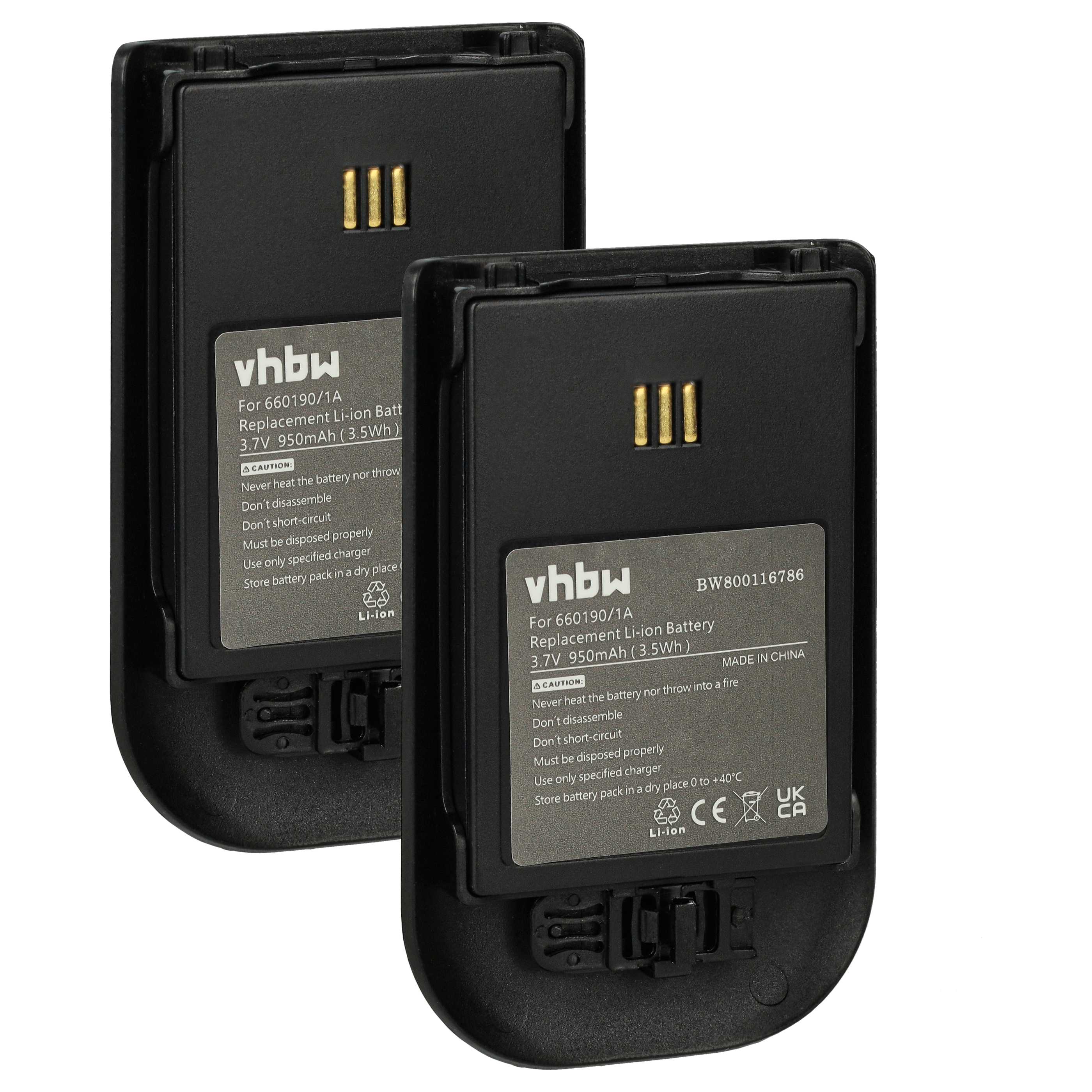 Vhbw 2x batteria compatibile con Alcatel Omnitouch 8118, Omnitouch 8128 ...