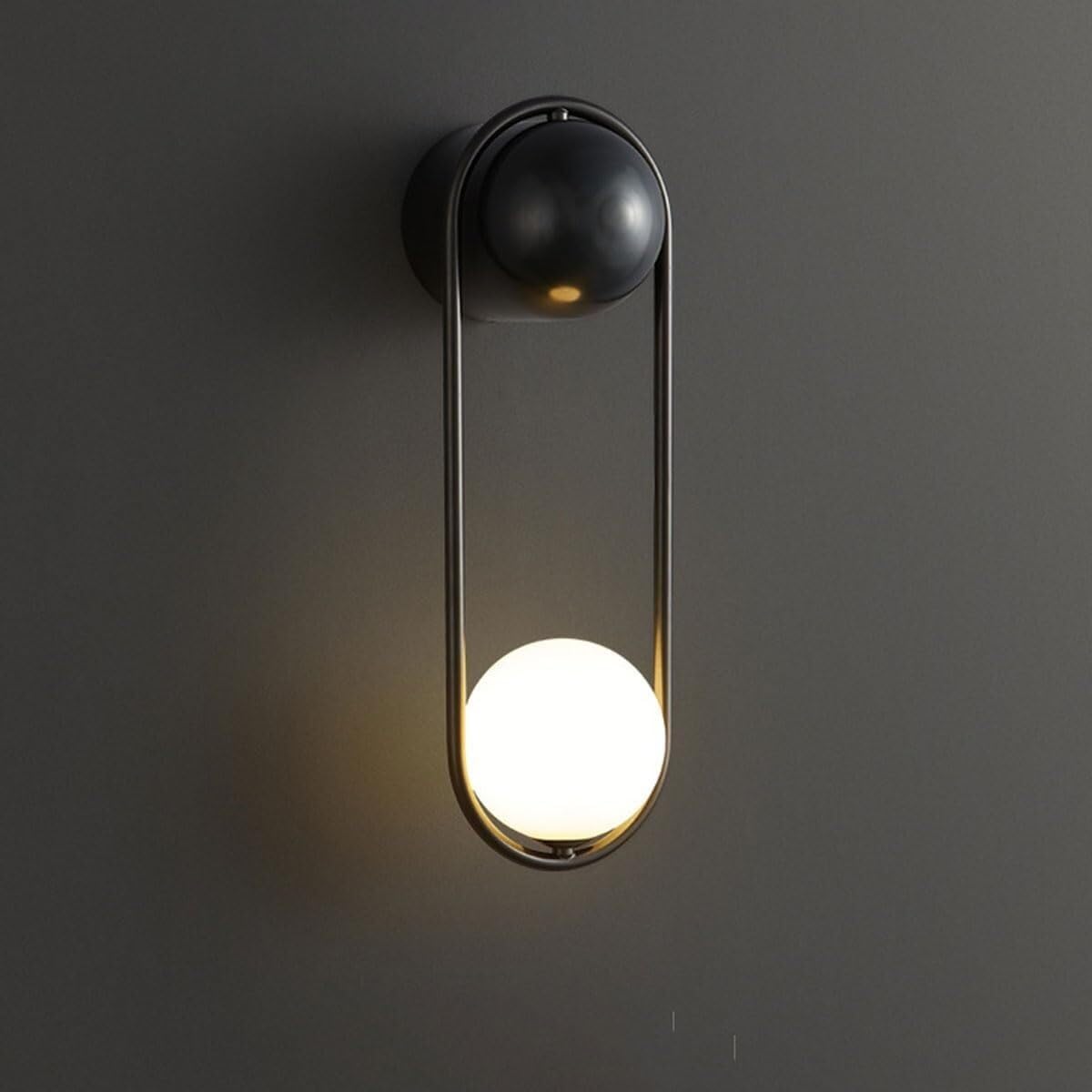 Lampe murale Ring boule luxe verre blanc minimaliste chambre salon ...