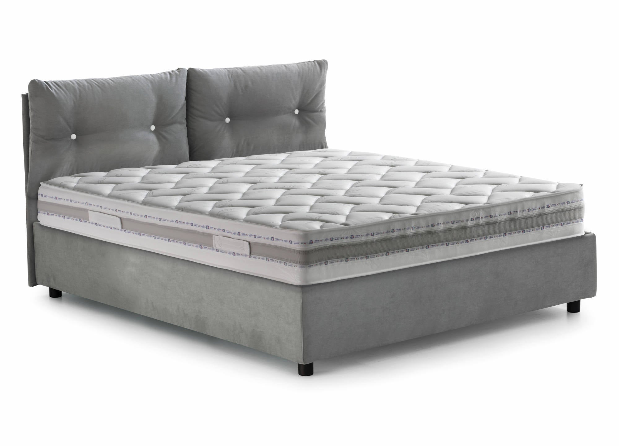 Cama queen Arieta, Cama contenedor con revestimiento de tela, 100% Made ...
