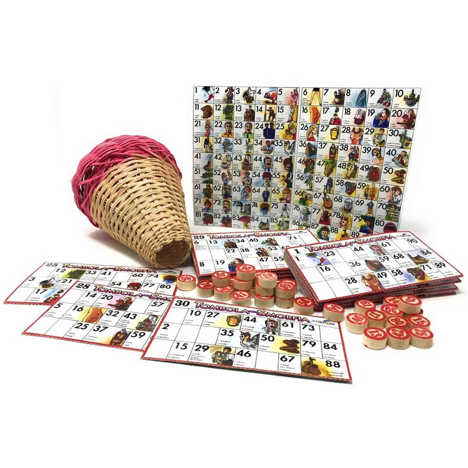 Gioco gioco napoletana la smorfia con cartelle a colori e numeri in ...