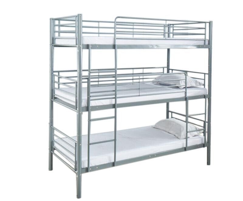 Litera Triple Metalica 90cm Gris + 1 Colchon (90x190 cm) | Leroy Merlin