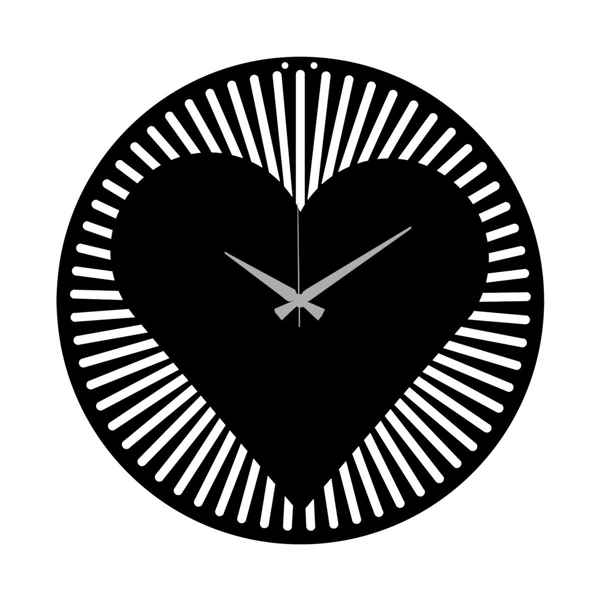 Reloj de Pared Corazón 1, Metal, Negro, EPIKASA | Leroy Merlin