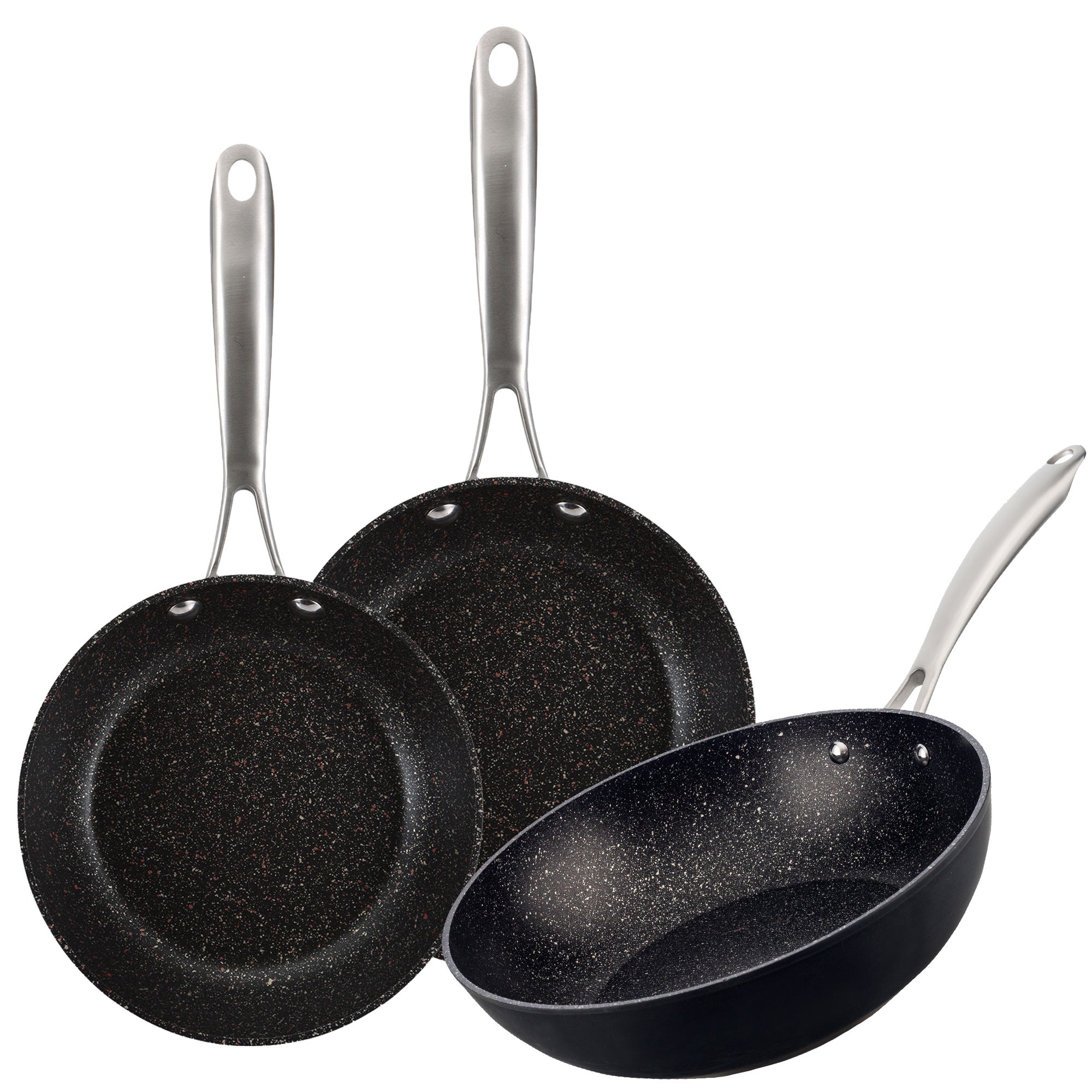 Set 2 padelle 20-28 + Wok in alluminio forgiato San Ignacio. | Leroy Merlin