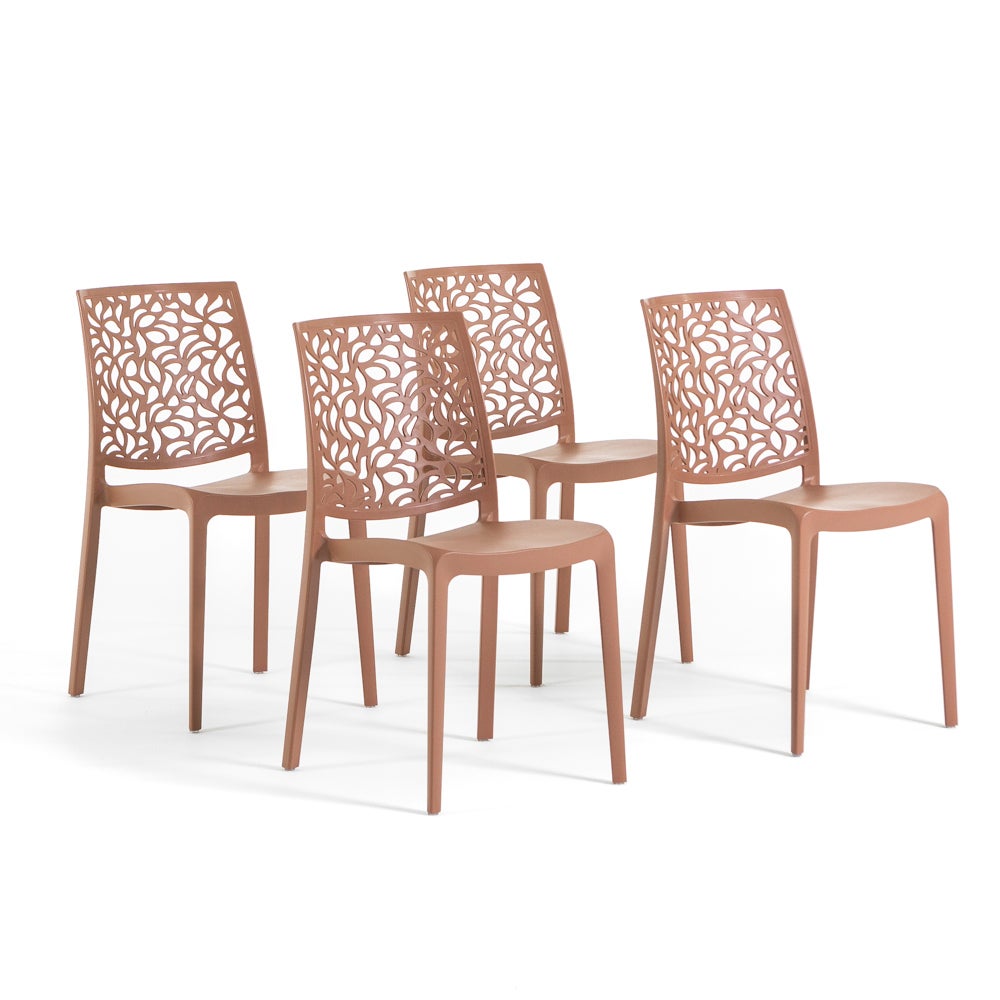 Conjunto de 4 sillas Anna apilables en polipropileno con fibra de ...