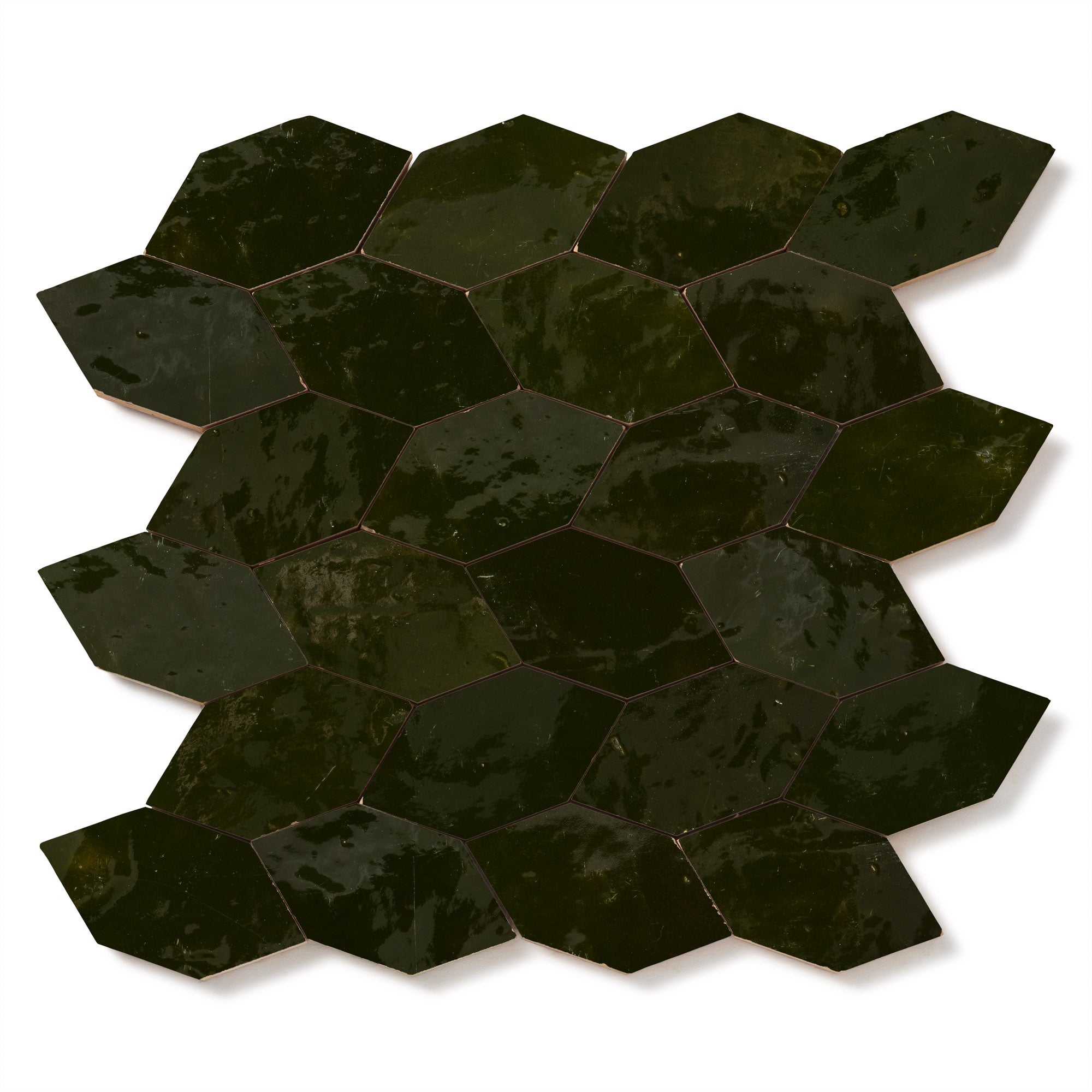 Zellige Marocain Artisanal Véritable - Vert Empire Navette 4,9x10 cm ...