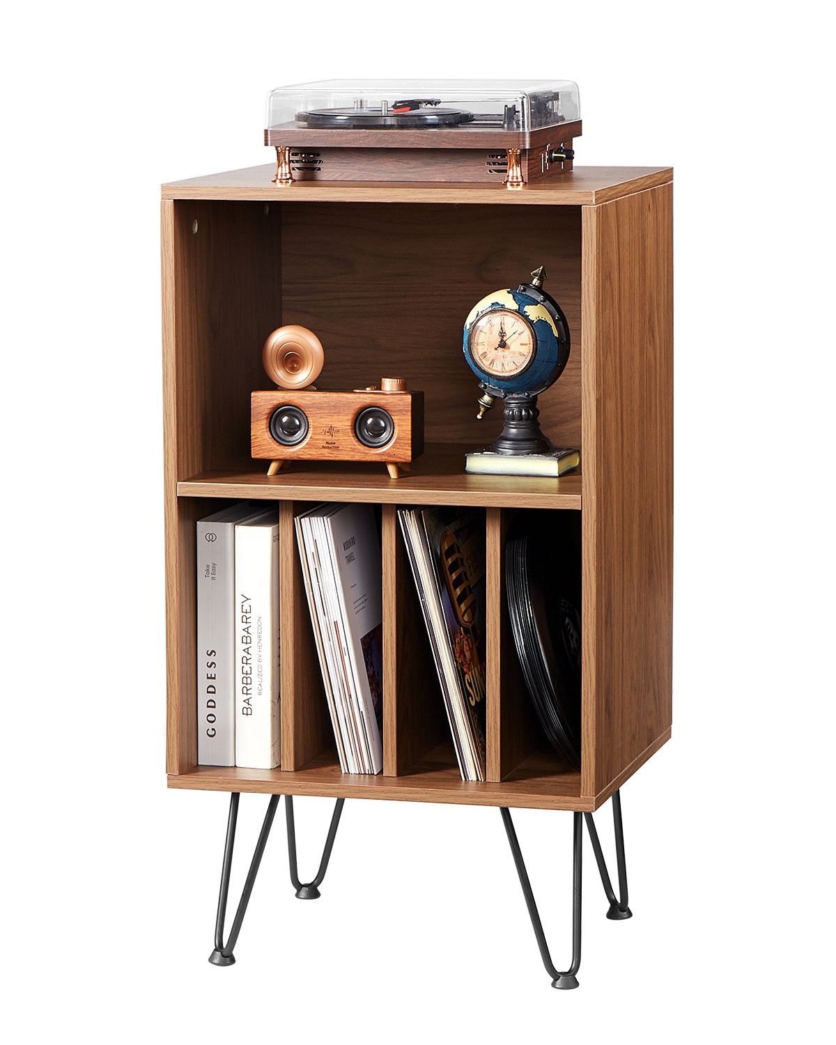 Meuble vinyles VEVOR 3 niveaux,capacité 150 albums,armoire bois avec ...