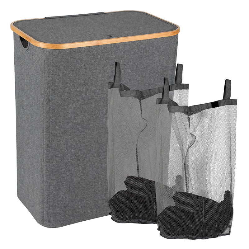 Panier à Linge, Corbeille à Linge Sale, 145 Litres, avec Couvercle, Sac ...
