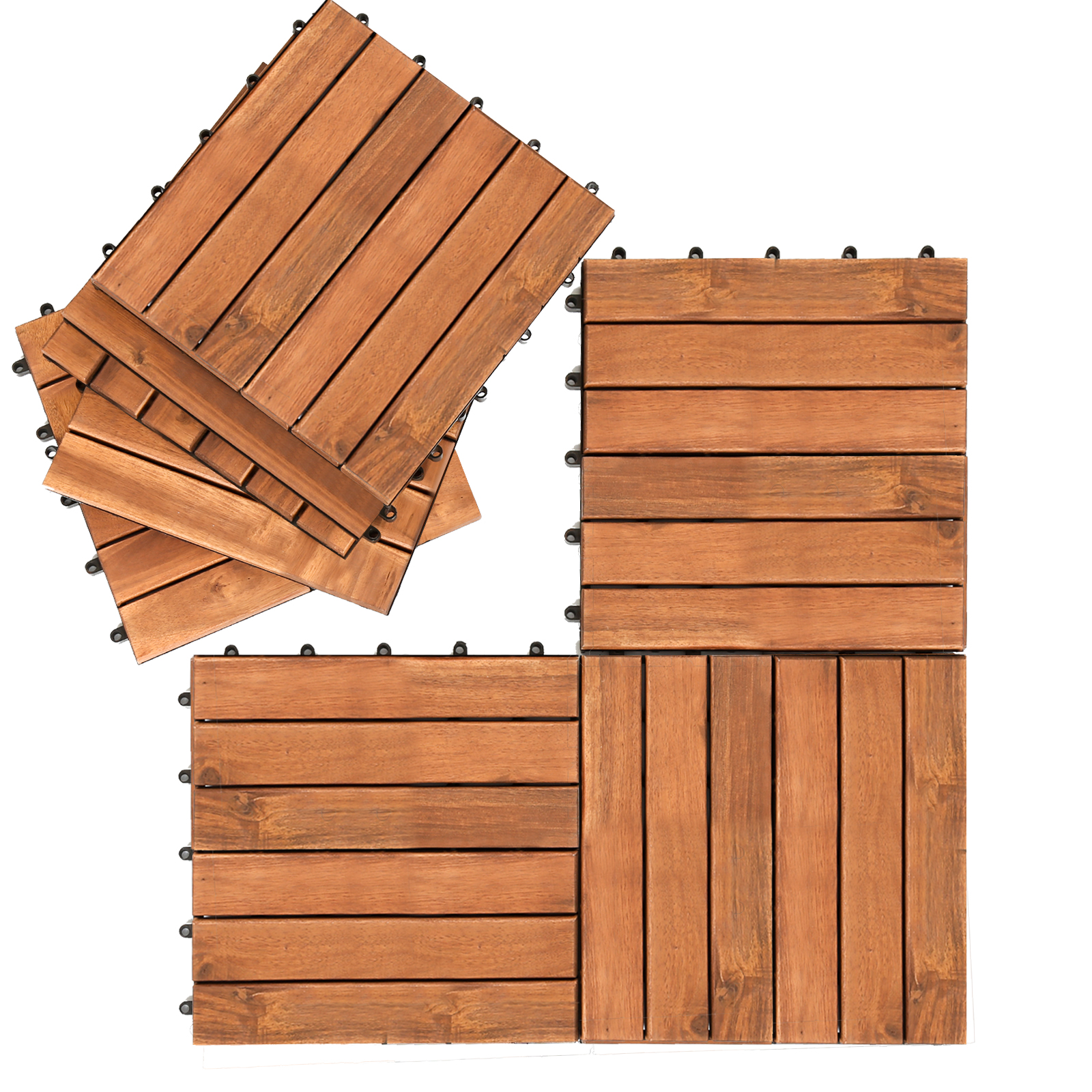 44er Set di piastrelle per terrazza in legno di acacia per giardino ...