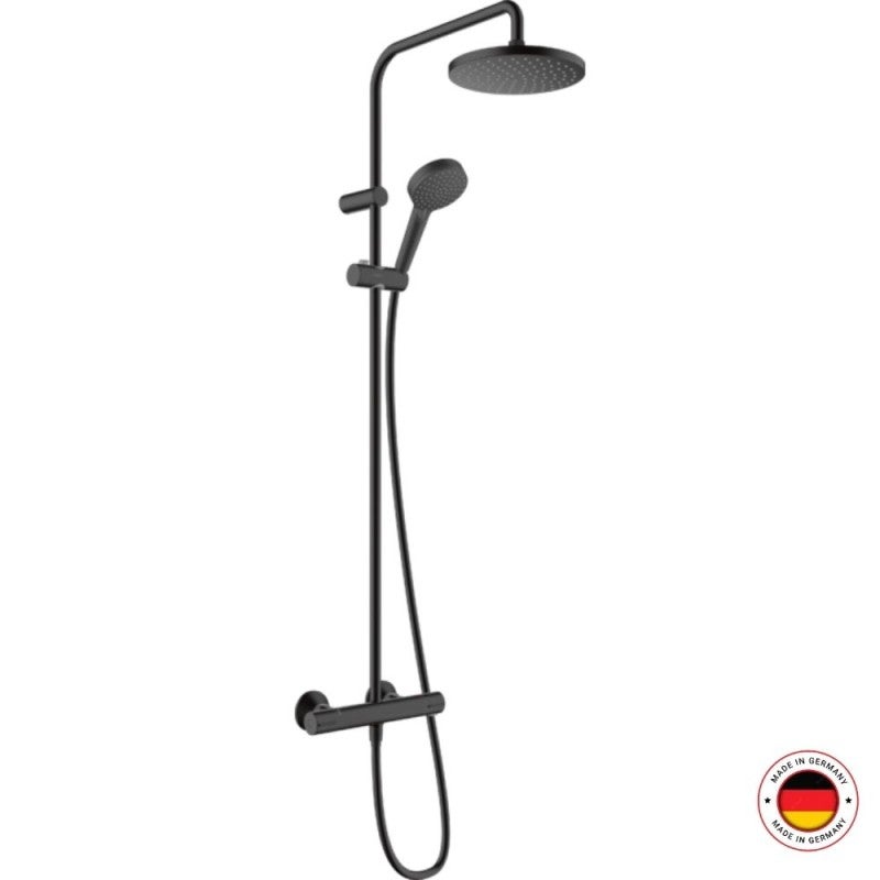 Colonne de douche thermostatique HANSGROHE Vernis Blend 200 noir mat ...