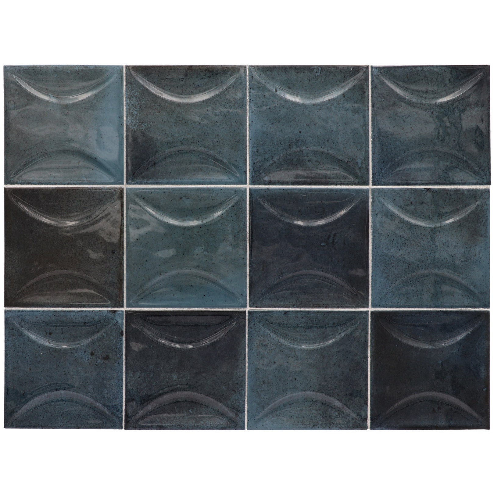 Carrelage mural faïence effet rustique THANGLONG Arco 10x10 cm Blue ...