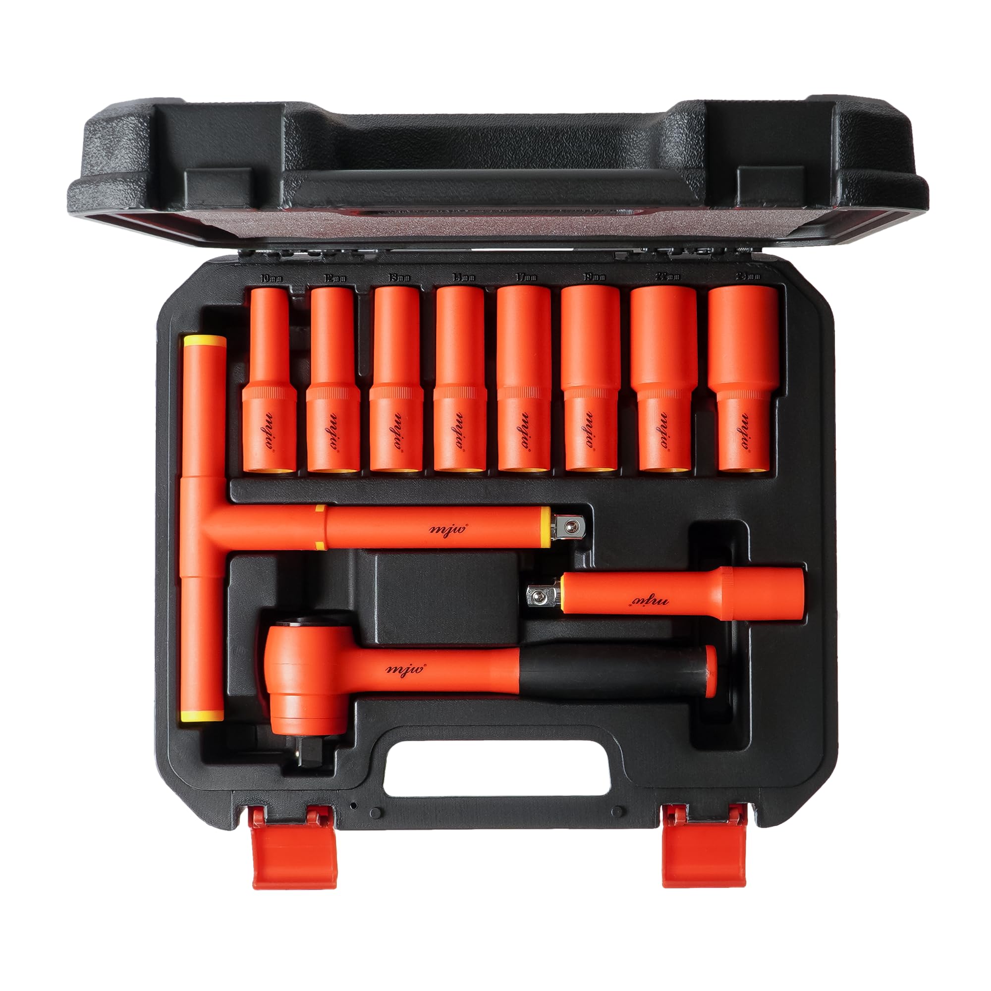 MJW VDE 1000 V, set di attrezzi isolati con attacco da 1/2" 6 angolo 10 ...