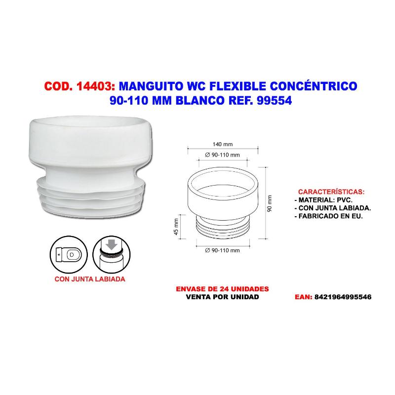 Tuyau WC Flexible Concentrique 90-110mm Blanc Réf. | Leroy Merlin