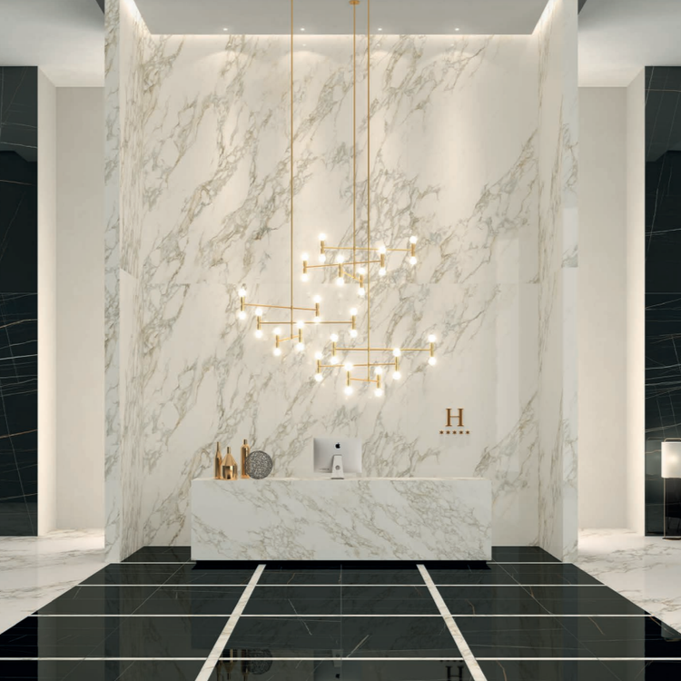 Carrelage Italien Effet Marbre Calacatta Gold VANITY GOLD Natural ...