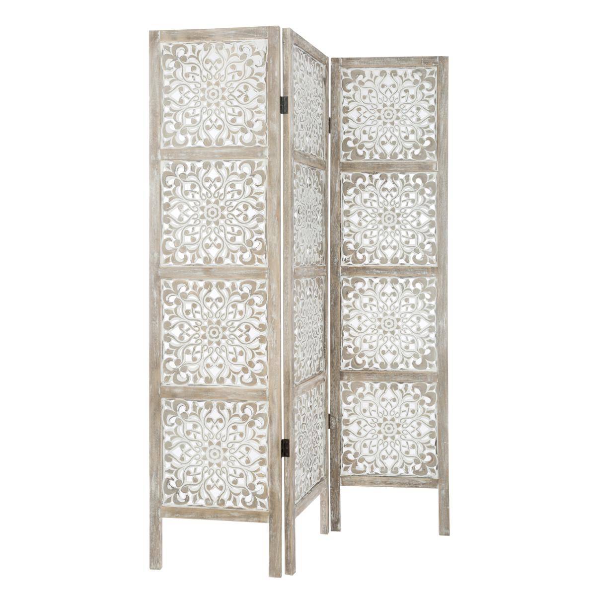 Paravent "Etnik" - bois - effet blanchi 170 cm - Atmosphera créateur d ...
