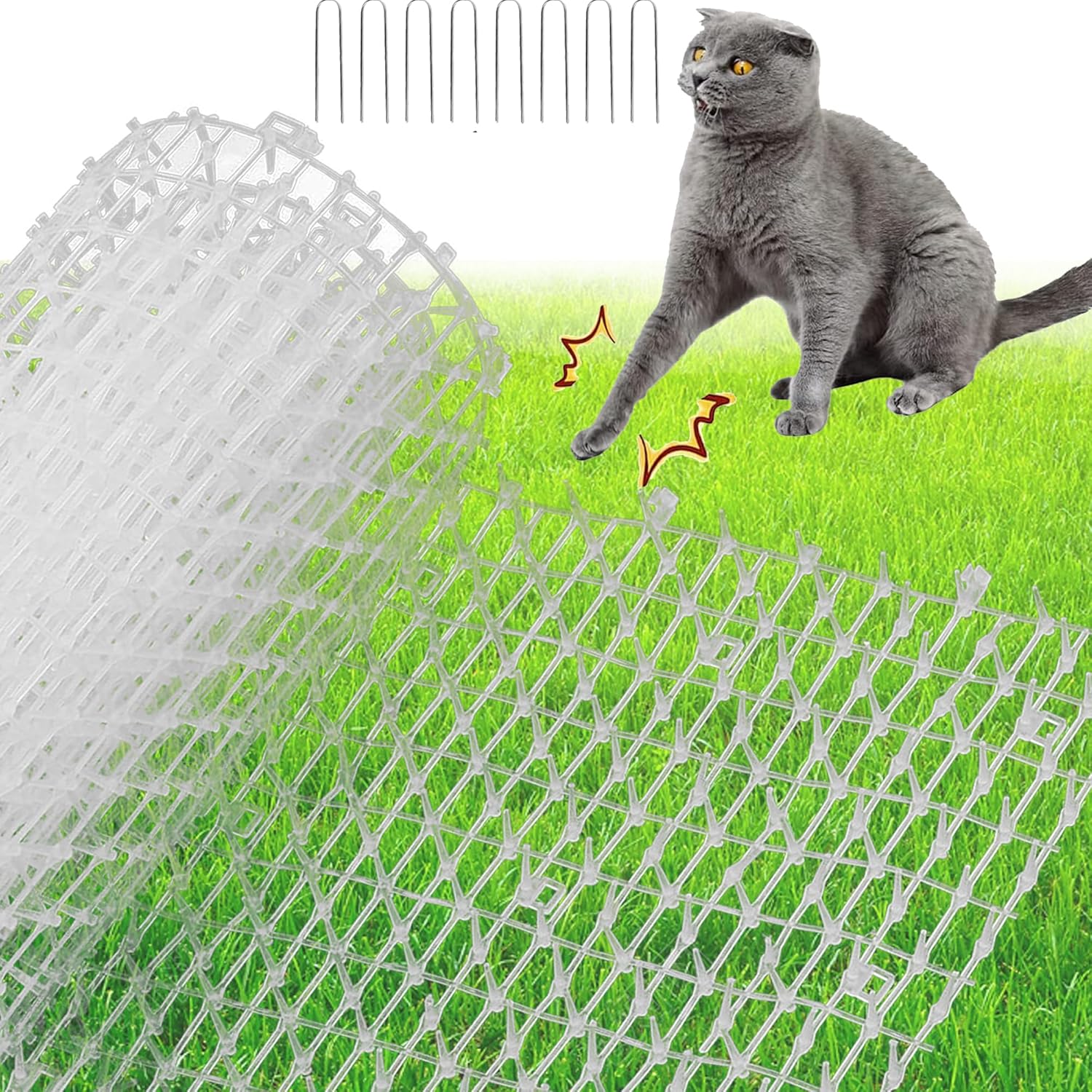Tapis anti-chat à pointes, 200 x 30 cm, avec 8 clous métalliques, tapis ...