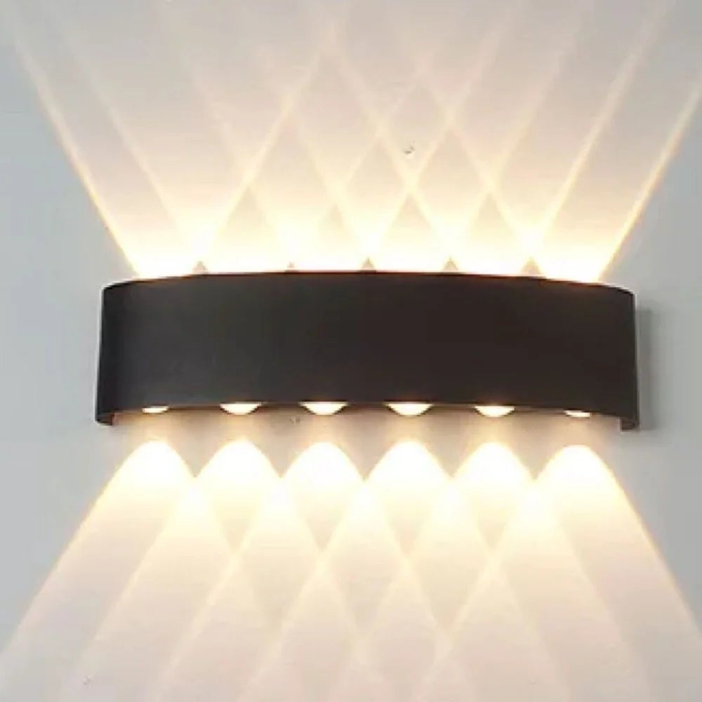 Applique murale d'extérieur LED monobloc, noire, 12 W, aluminium, 4000 ...