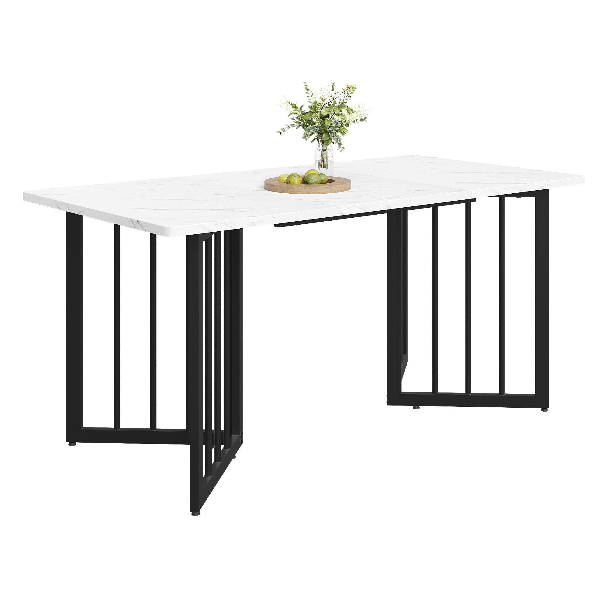 Table de cuisine, 140 x 80 x 75, structure en métal, pieds en L ...
