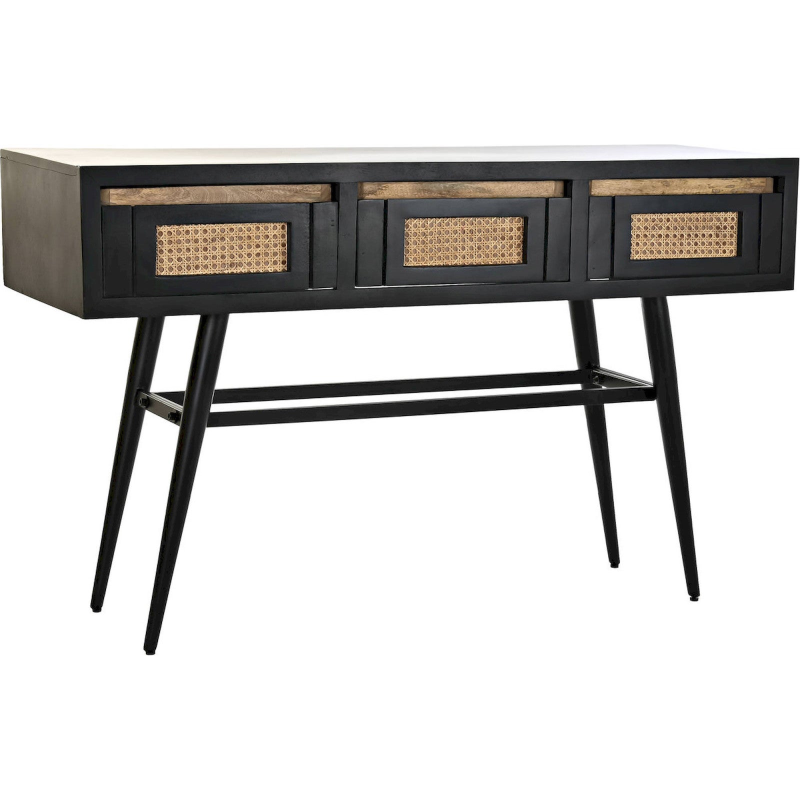 Console chic en manguier et rotin pour déco élégante 125 x 40 x 76 cm ...