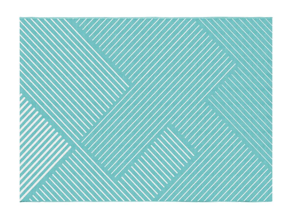 Tapis intérieur ou extérieur géométrique - 150 x 200 cm - bleu ...