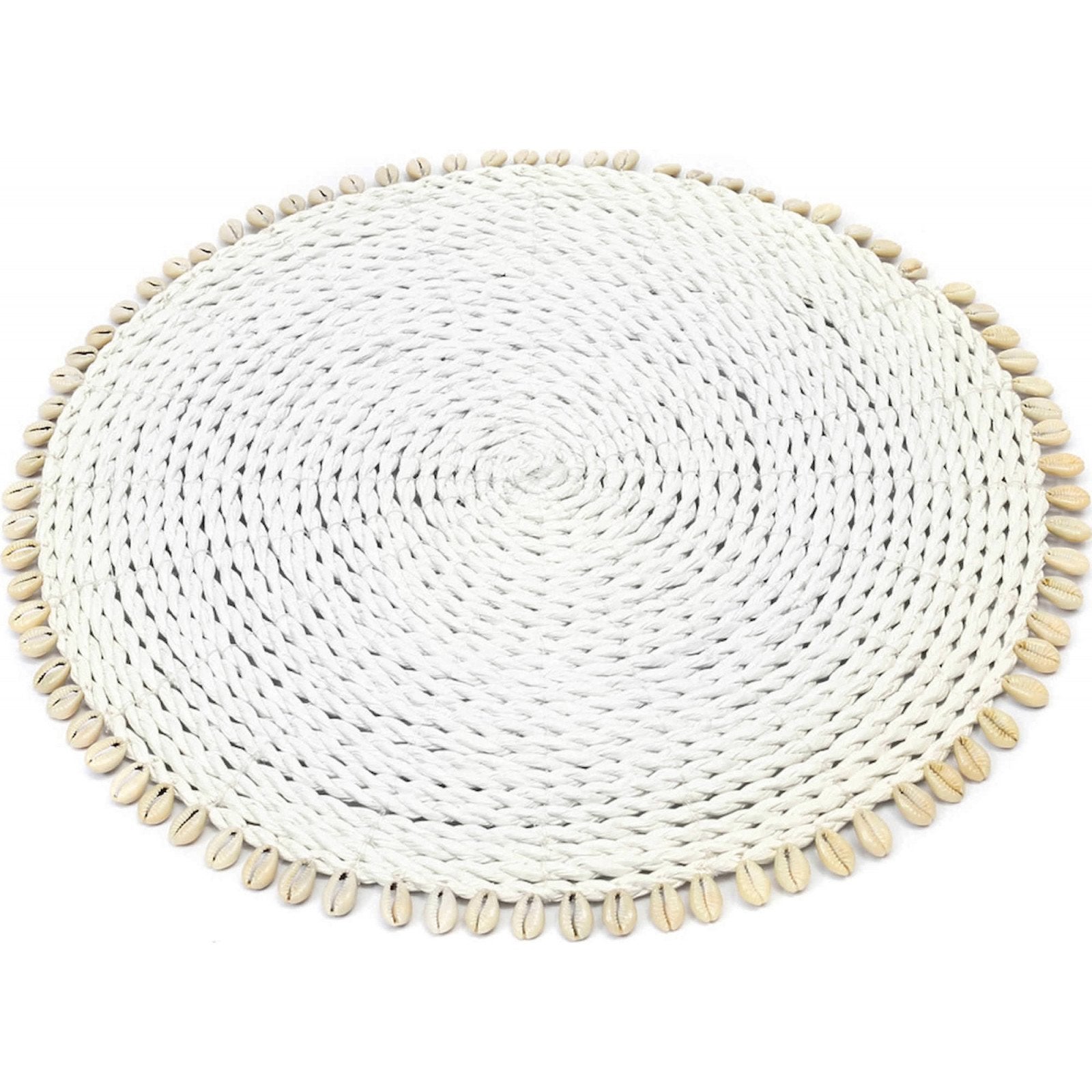 Set de Table Jonc de Mer et Coquillages 38 x 38 x 1 cm Blanc | Leroy Merlin