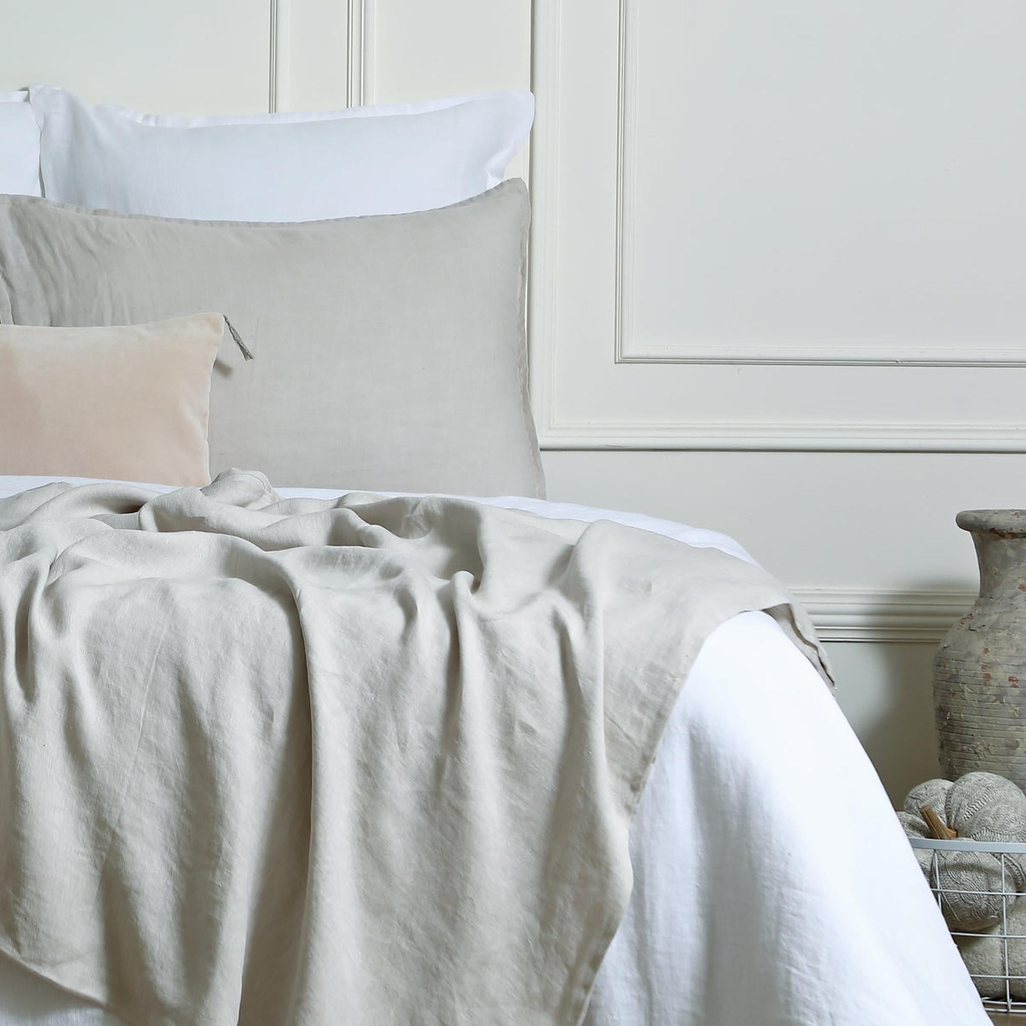 Jeté de lit 230x250 lin lavé naturel | Leroy Merlin